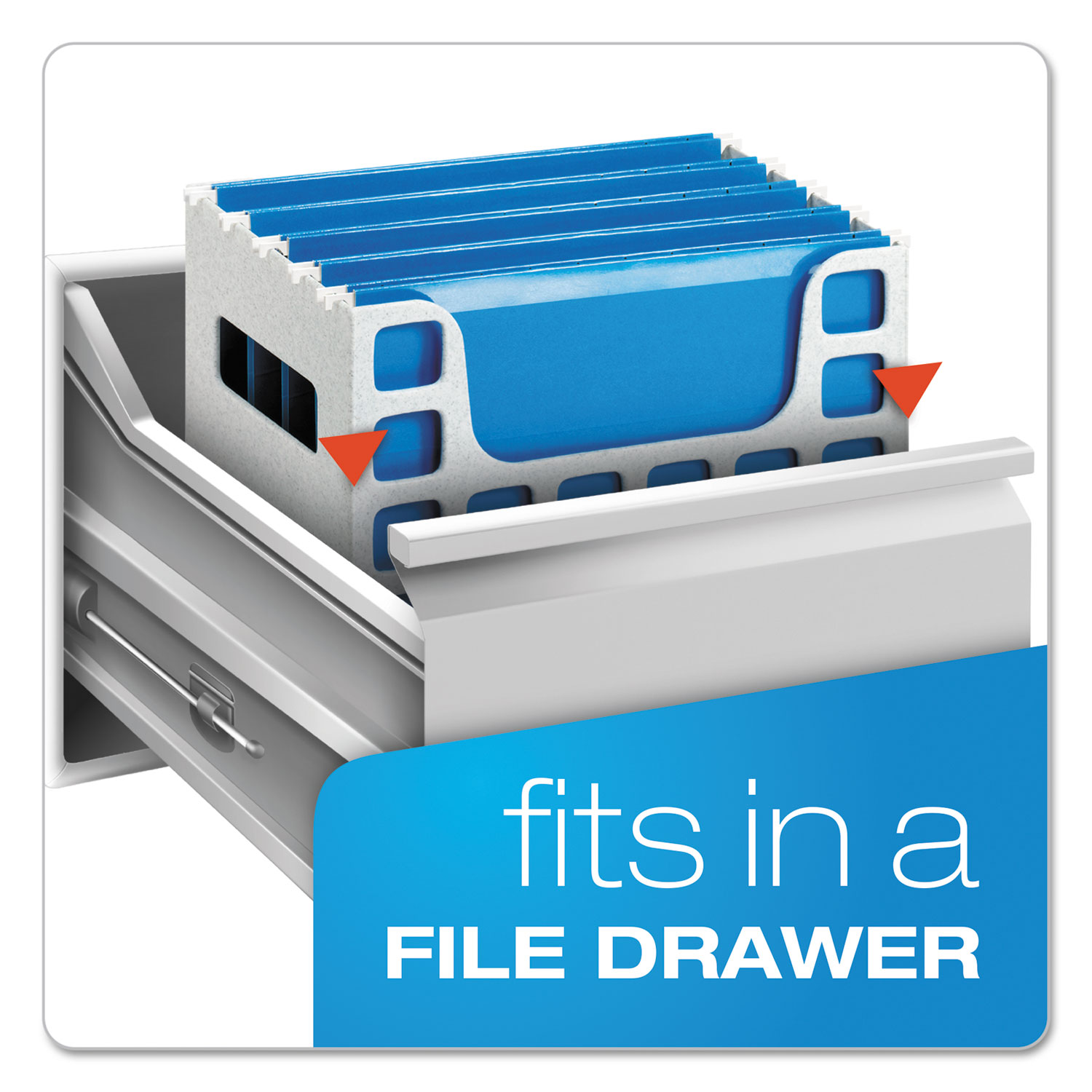 Desktop File With Hanging Folders, Letter Size, 6" Long, Granite ...