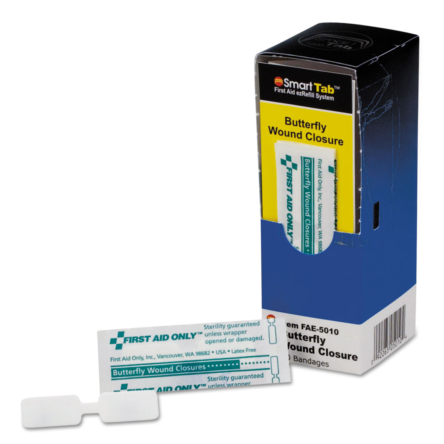 Butterfly Wound Closures, 1.5 x 4.25, Plastic, 10/Box - Zuma