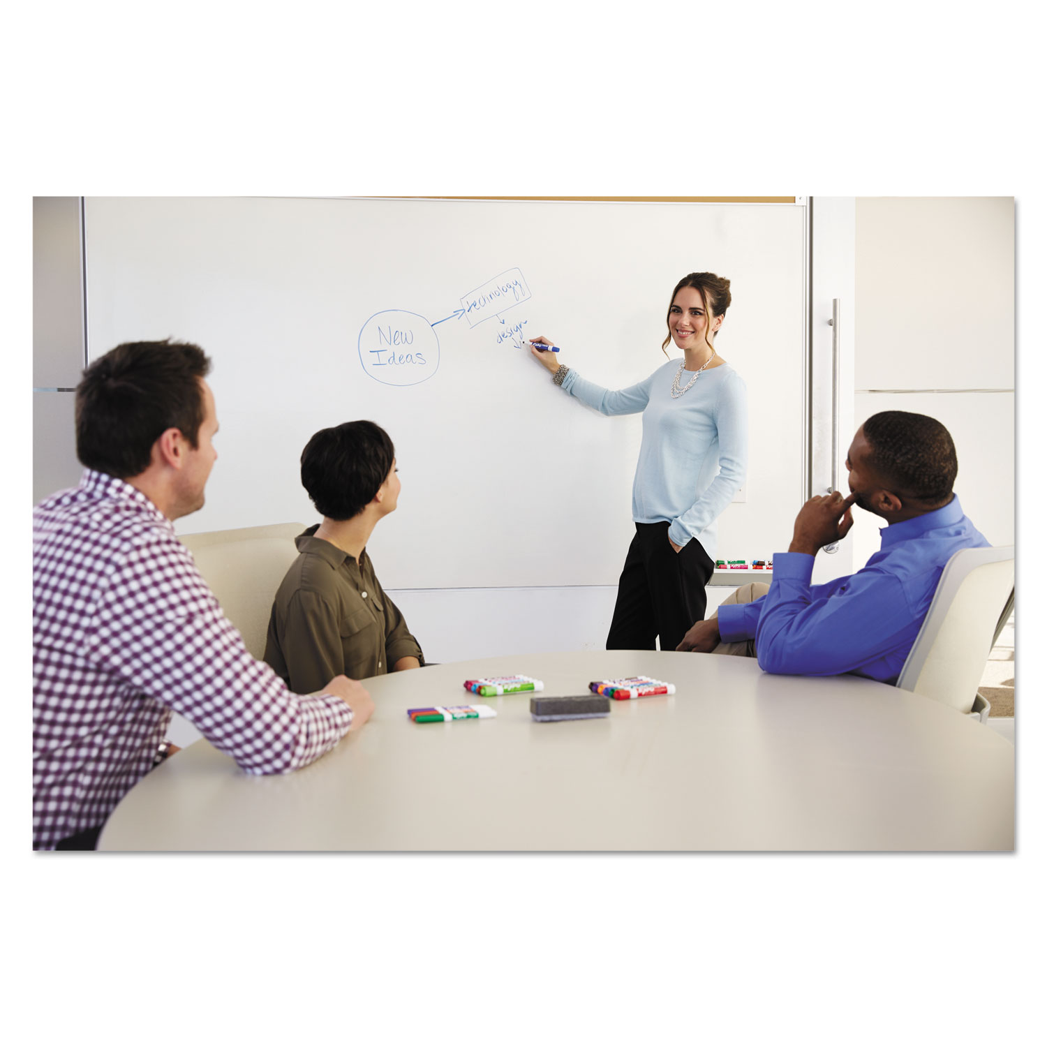 Low- Odor Dry- Erase Marker Value Pack, Broad Chisel Tip, Black, 36 ...