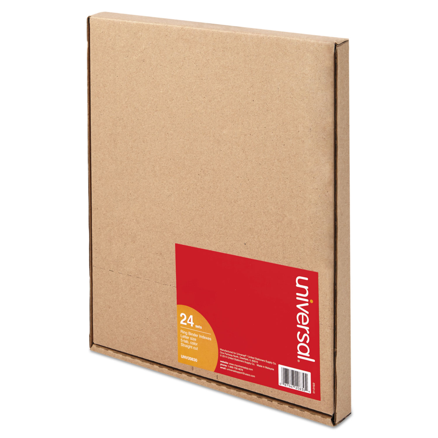 Universal Insertable Tab Index, 5-Tab, 11 x 8.5, Buff, Assorted Tabs ...