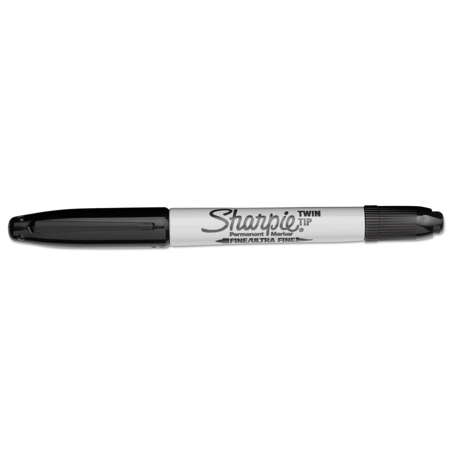 Sharpie® Twin-Tip Permanent Marker, Extra-Fine/Fine Bullet Tips, Black ...