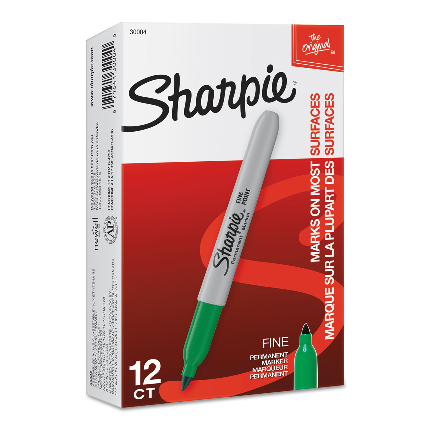 Sharpie® Fine Bullet Tip Permanent Marker, Green, Dozen ; | Coastal ...