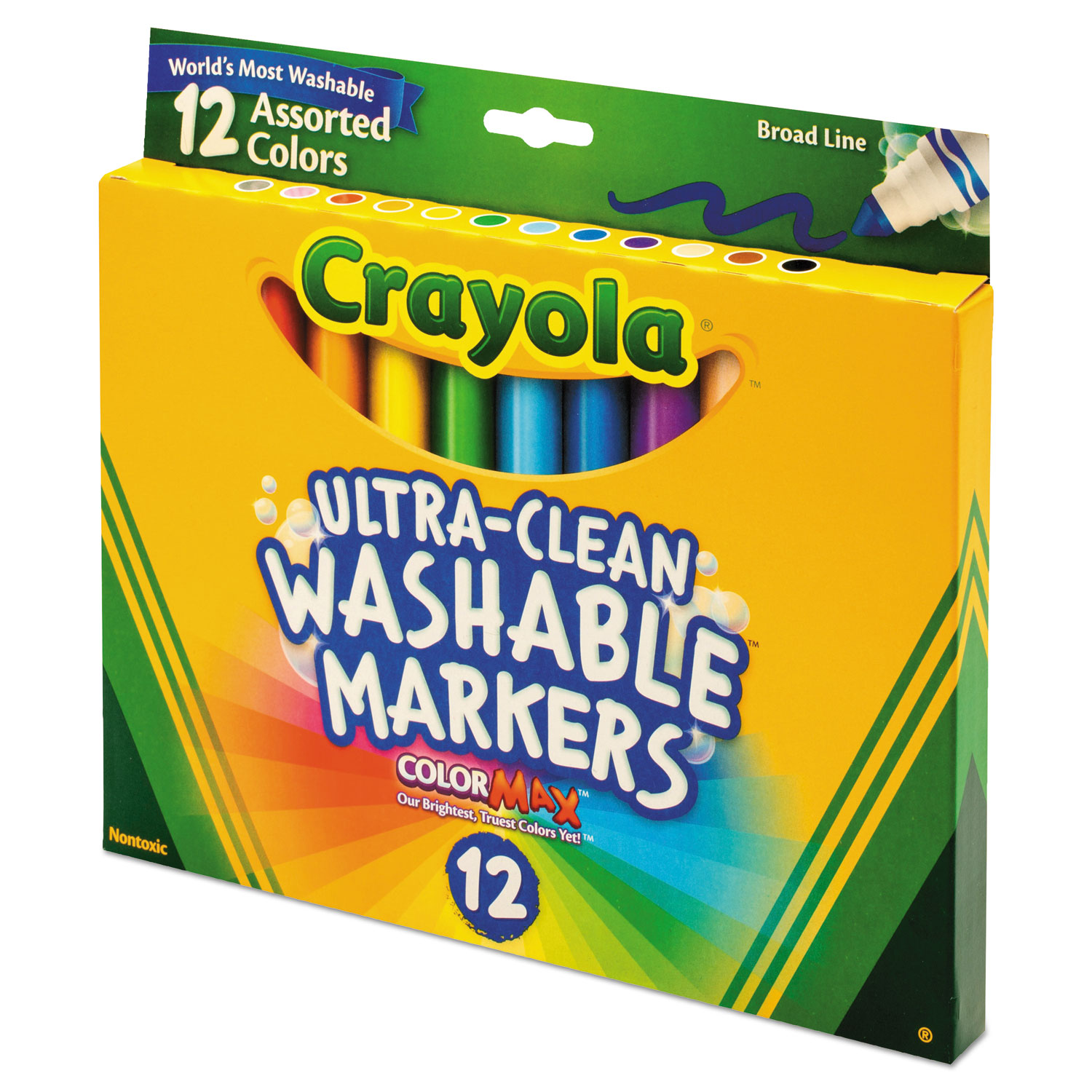 Ultra-Clean Washable Markers, Broad Bullet Tip, Assorted Colors, Dozen ...