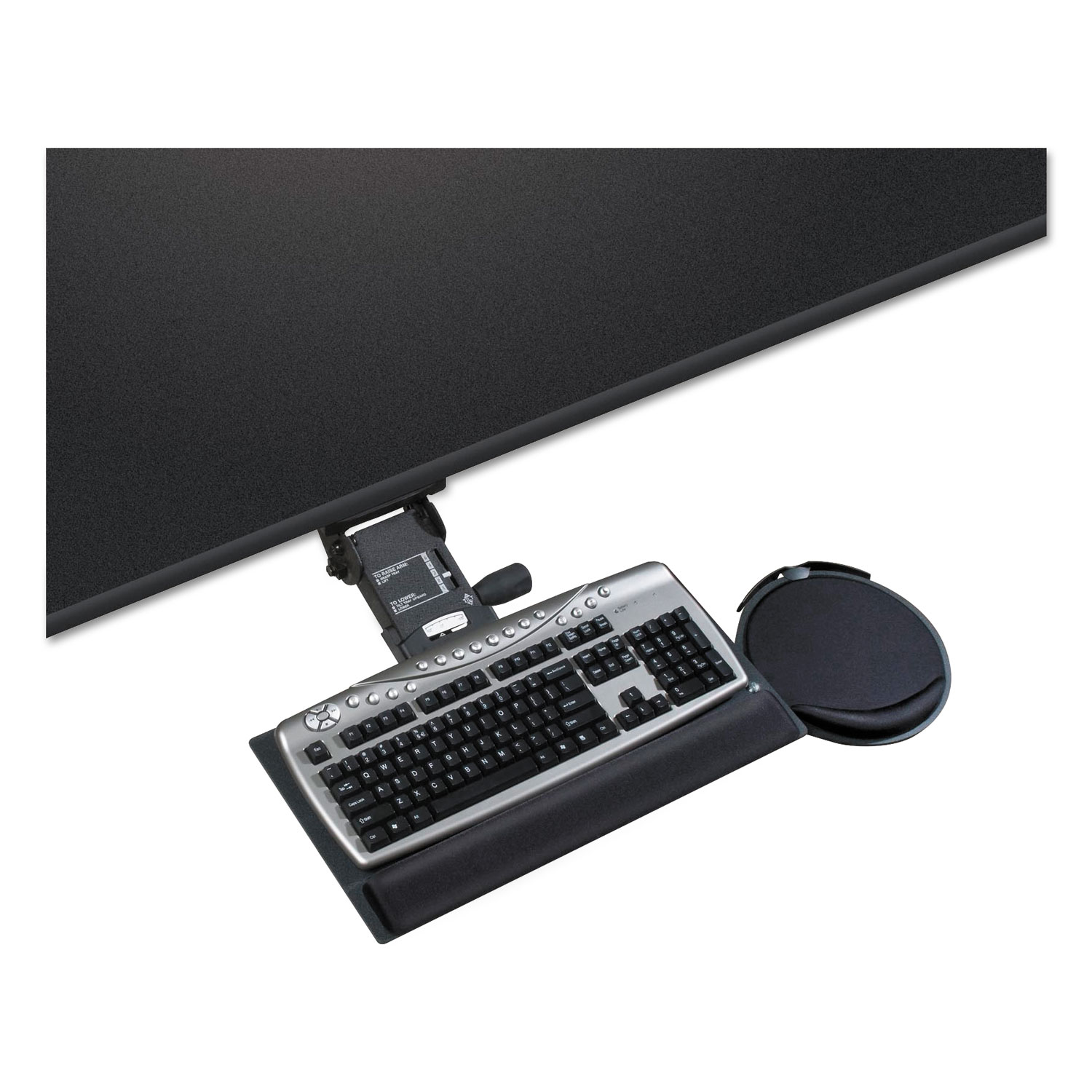 Leverless Lift N Lock Keyboard Tray, 19w x 10d, Black - Reparto
