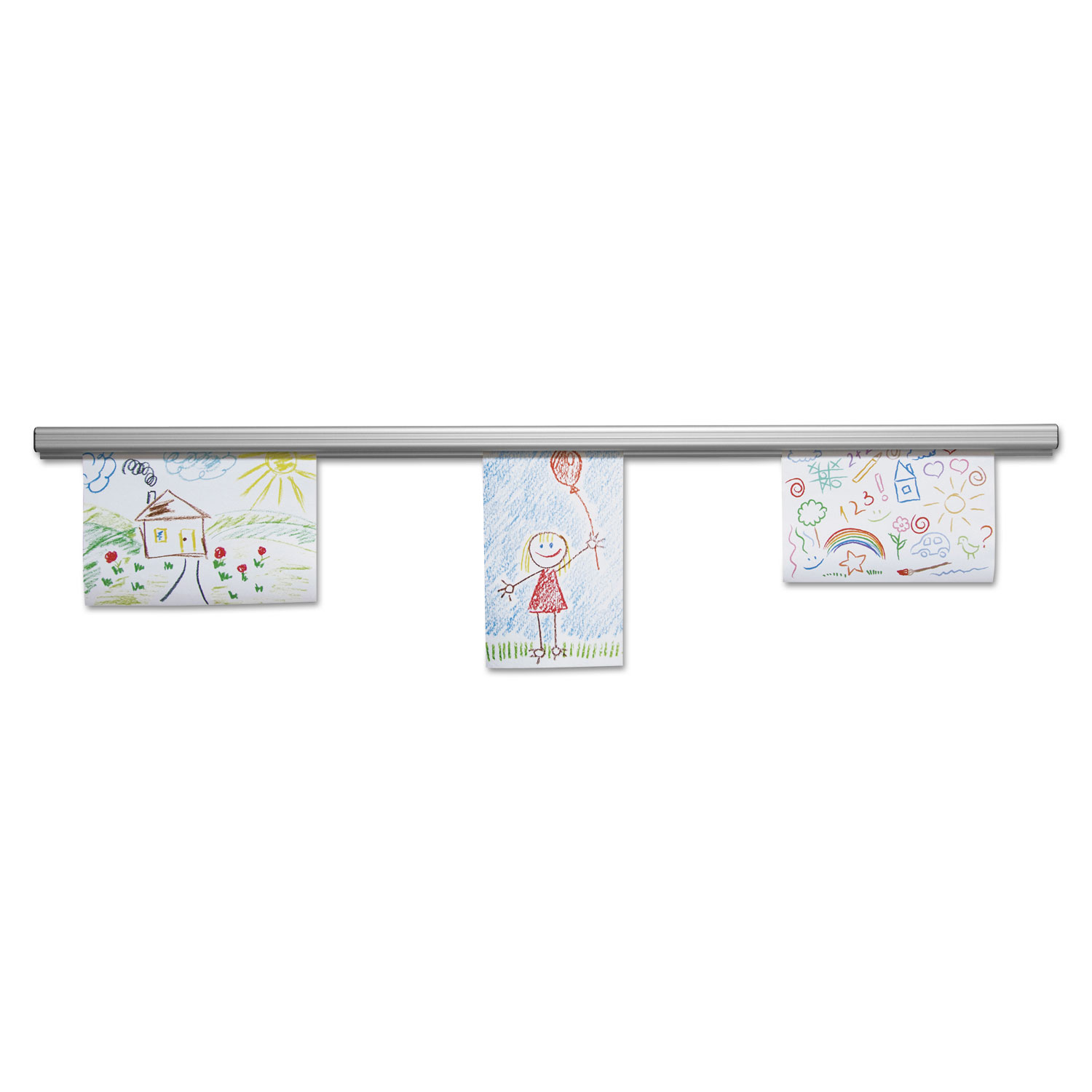 Advantus® 2015, Grip-A-Strip Display Rail, 96 X 1 1/2, Aluminum Finish ...