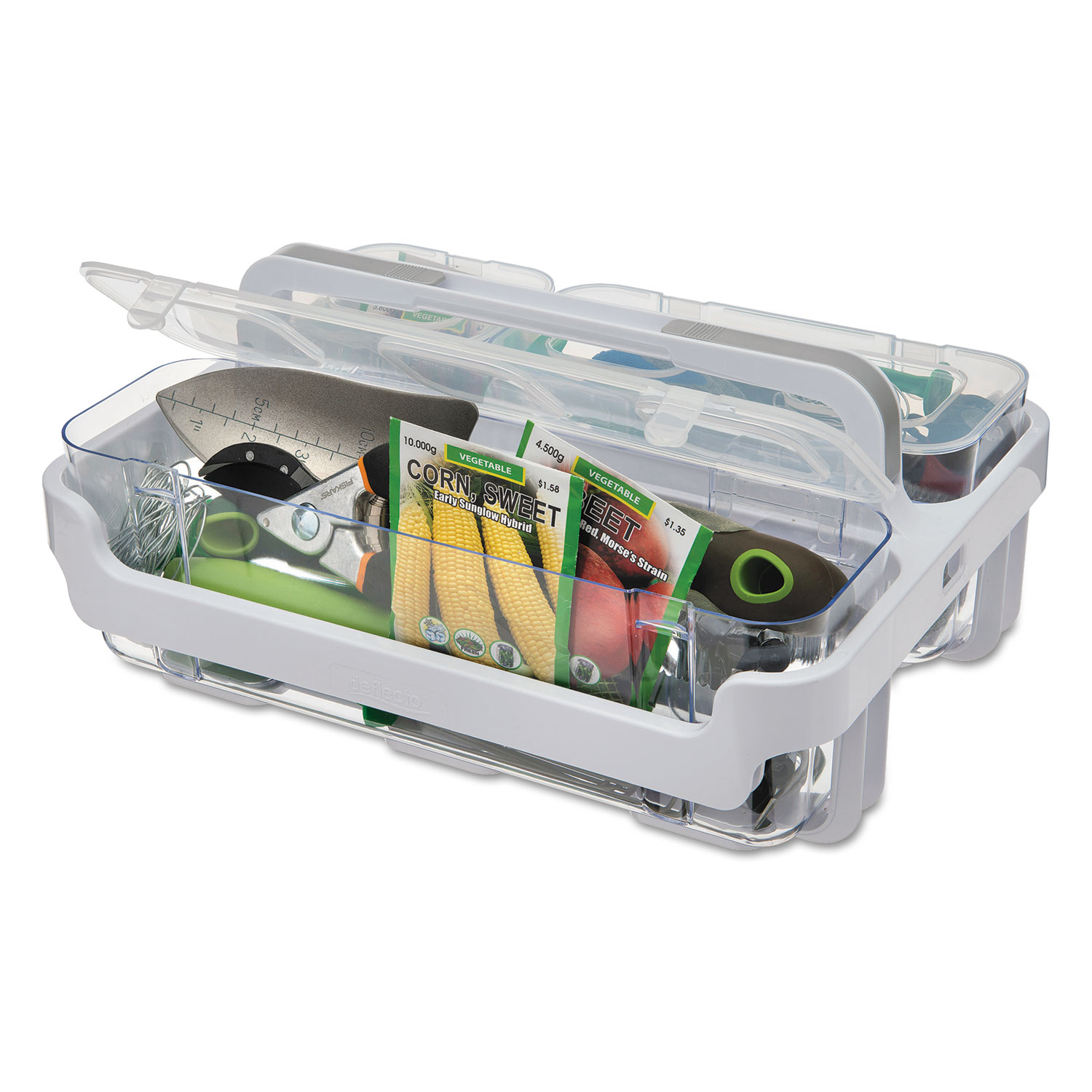 Stackable Caddy Organizer with S, M and L Containers, Plastic, 10.5 x ...