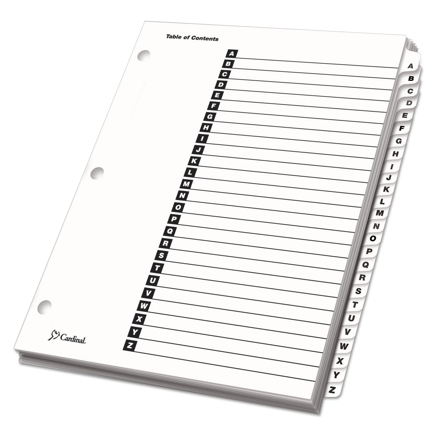 Cardinal® OneStep Printable Table of Contents and Dividers, 26-Tab, A ...