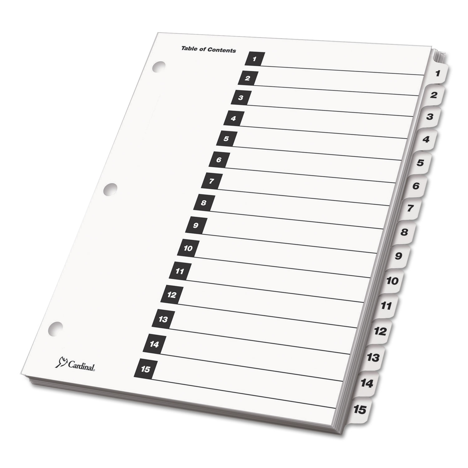 Cardinal® OneStep Printable Table of Contents and Dividers, 15-Tab, 1 ...