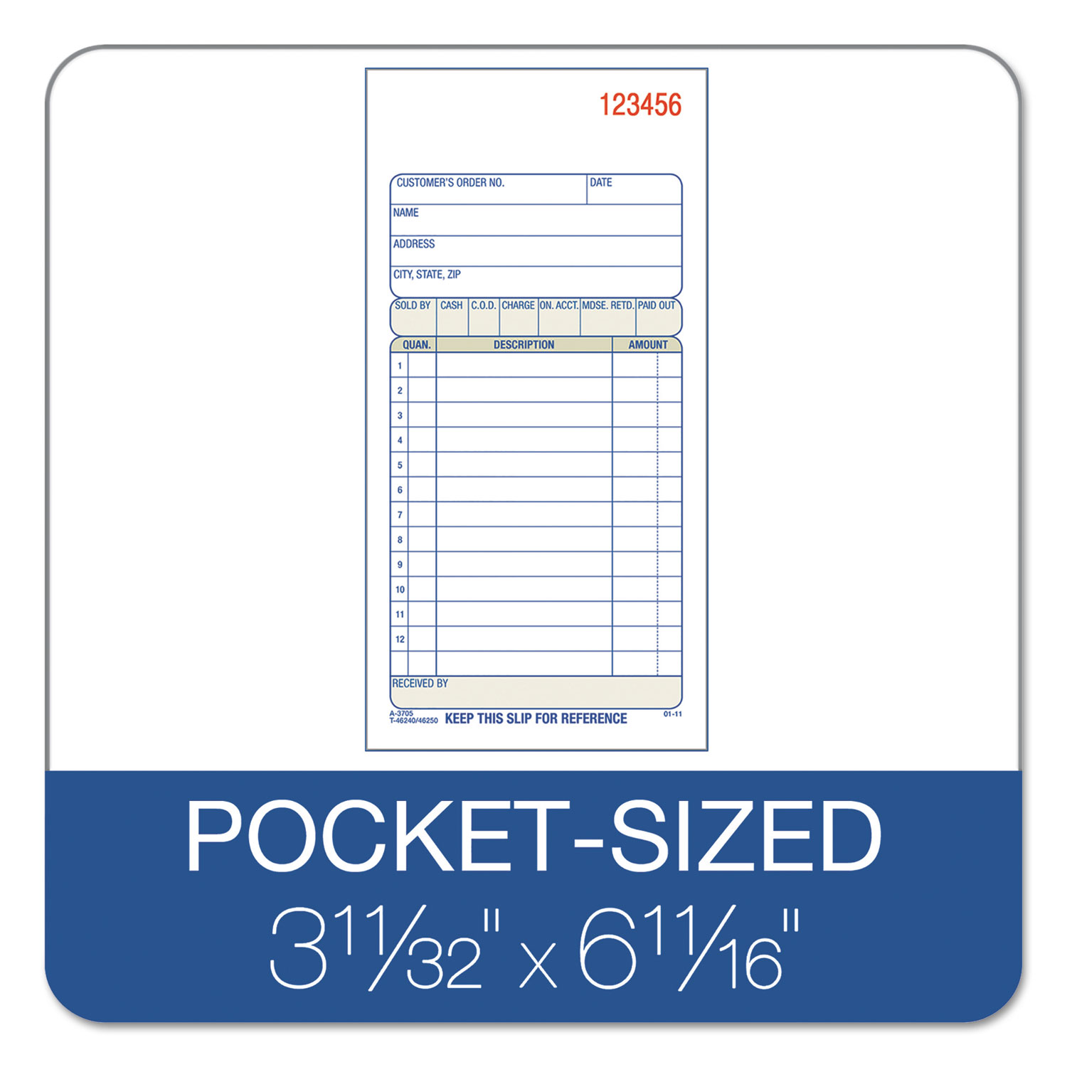 Adams® Multipart Sales Order Pad, Three-Part Carbonless, 3.25 x 7.13 ...