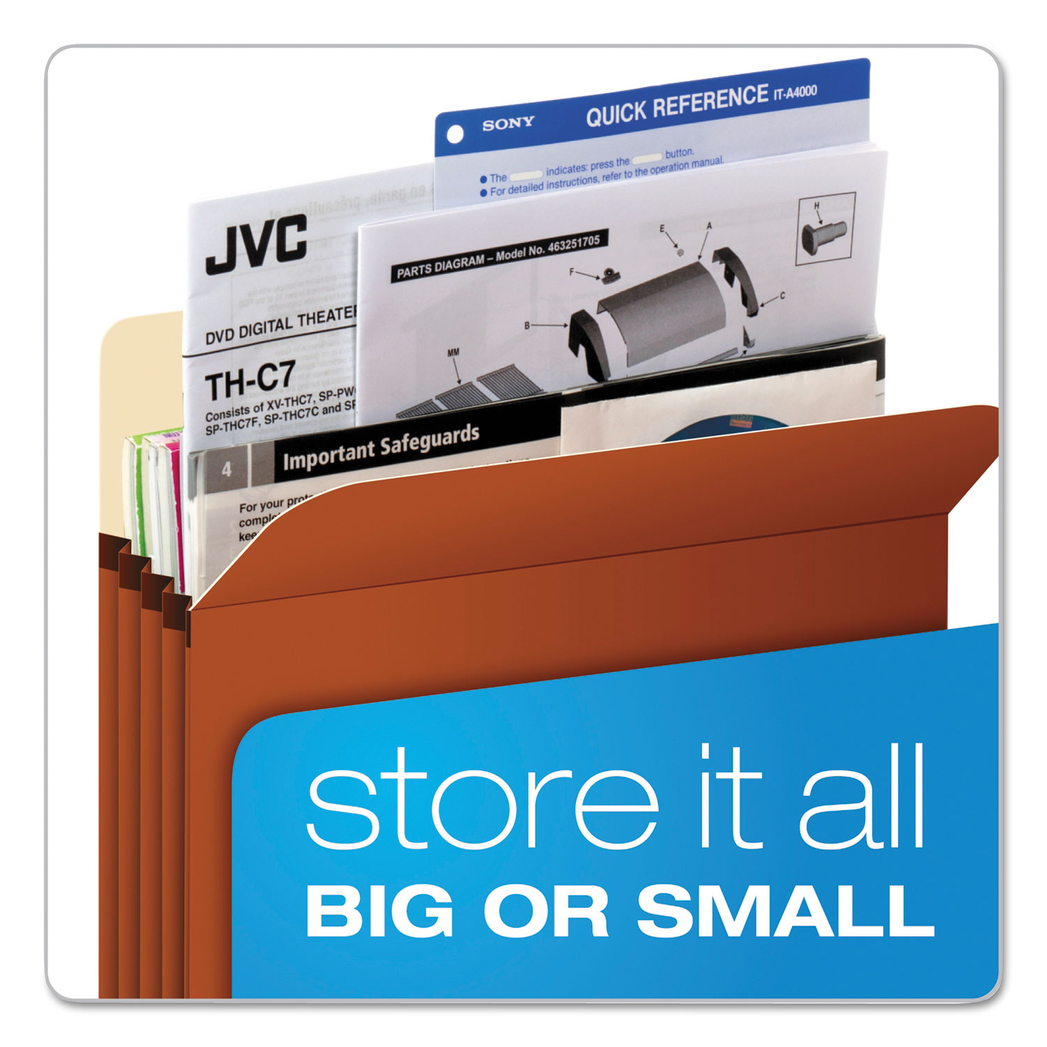 Earthwise by Pendaflex Recycled File Pockets, 5.25" Expansion, Letter ...