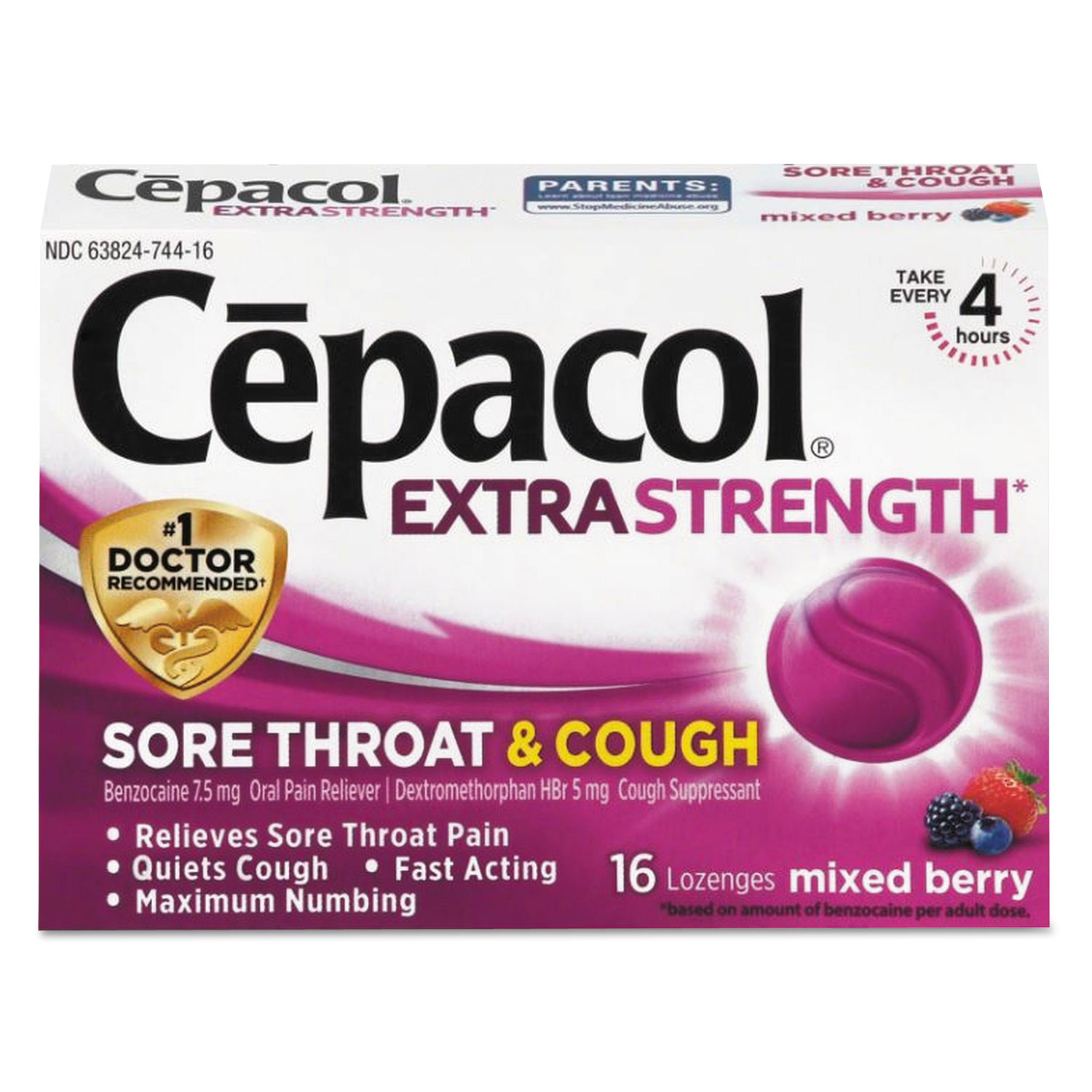 Extra Strength Sore Throat and Cough Lozenges, Mixed Berry, 16 Lozenges ...