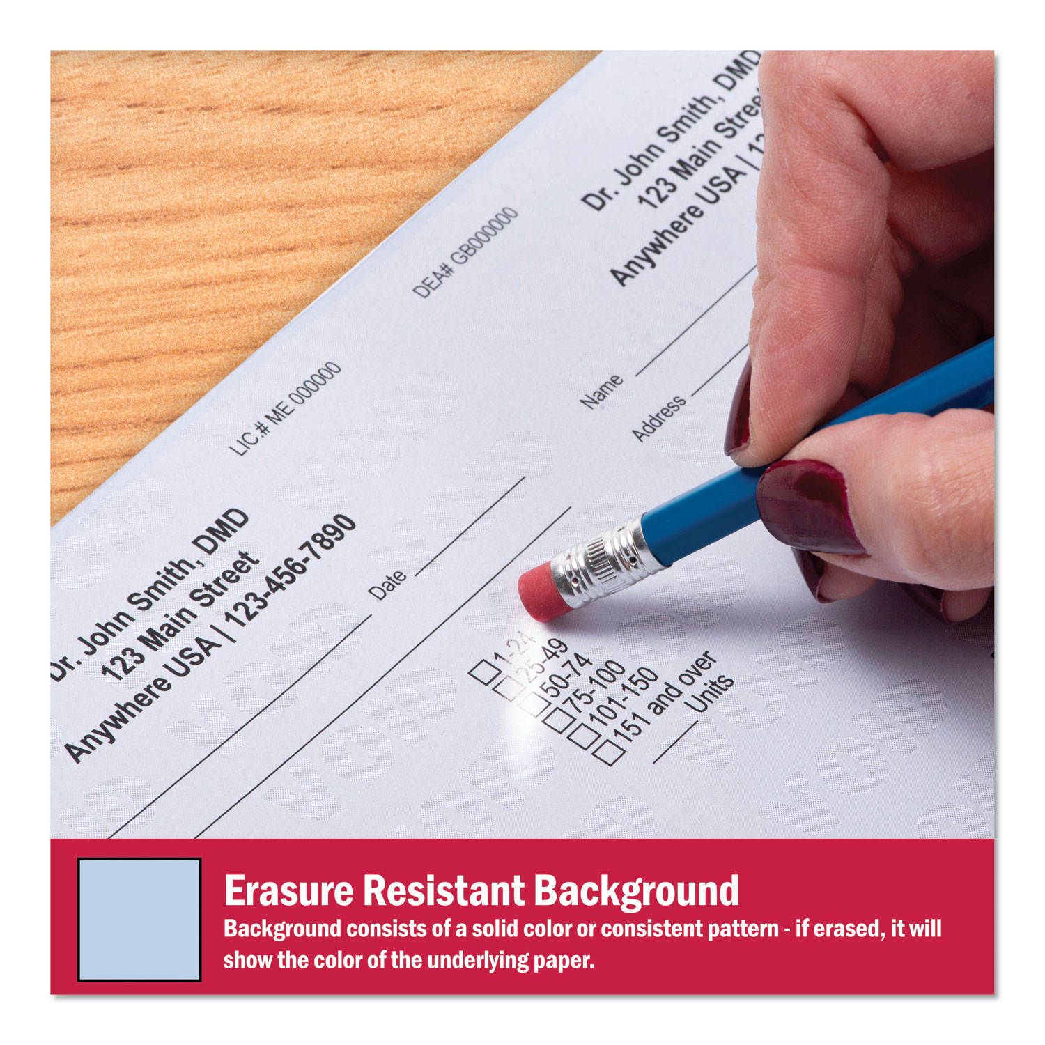 Medical Security Papers, 24 lb Bond Weight, 8.5 x 11, Blue, 500/Ream ...