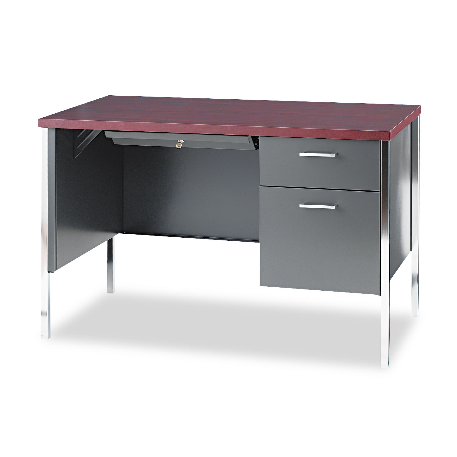34000 Series Right Pedestal Desk, 45.25" x 24" x 29.5", Mahogany ...
