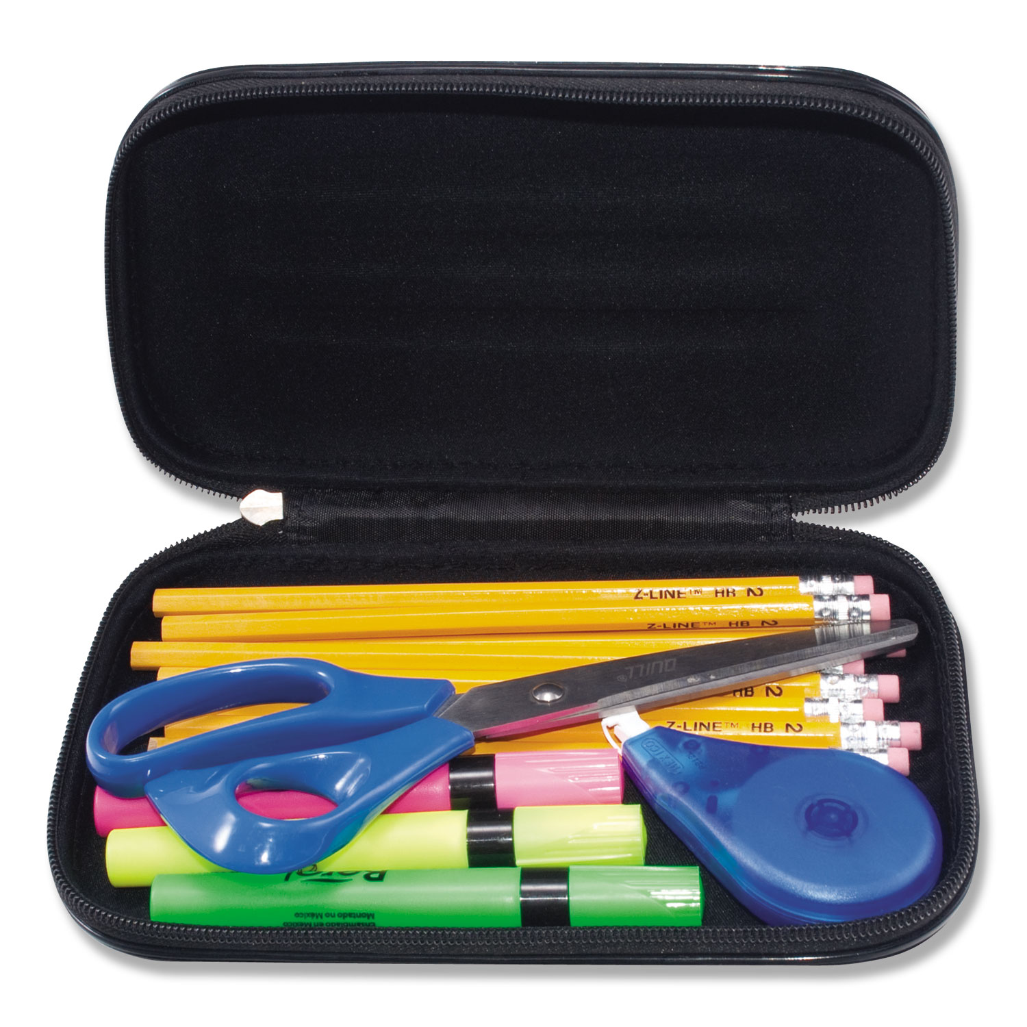 Large Soft-Sided Pencil Case, 8.75" x 5.25" x 2", Black ...