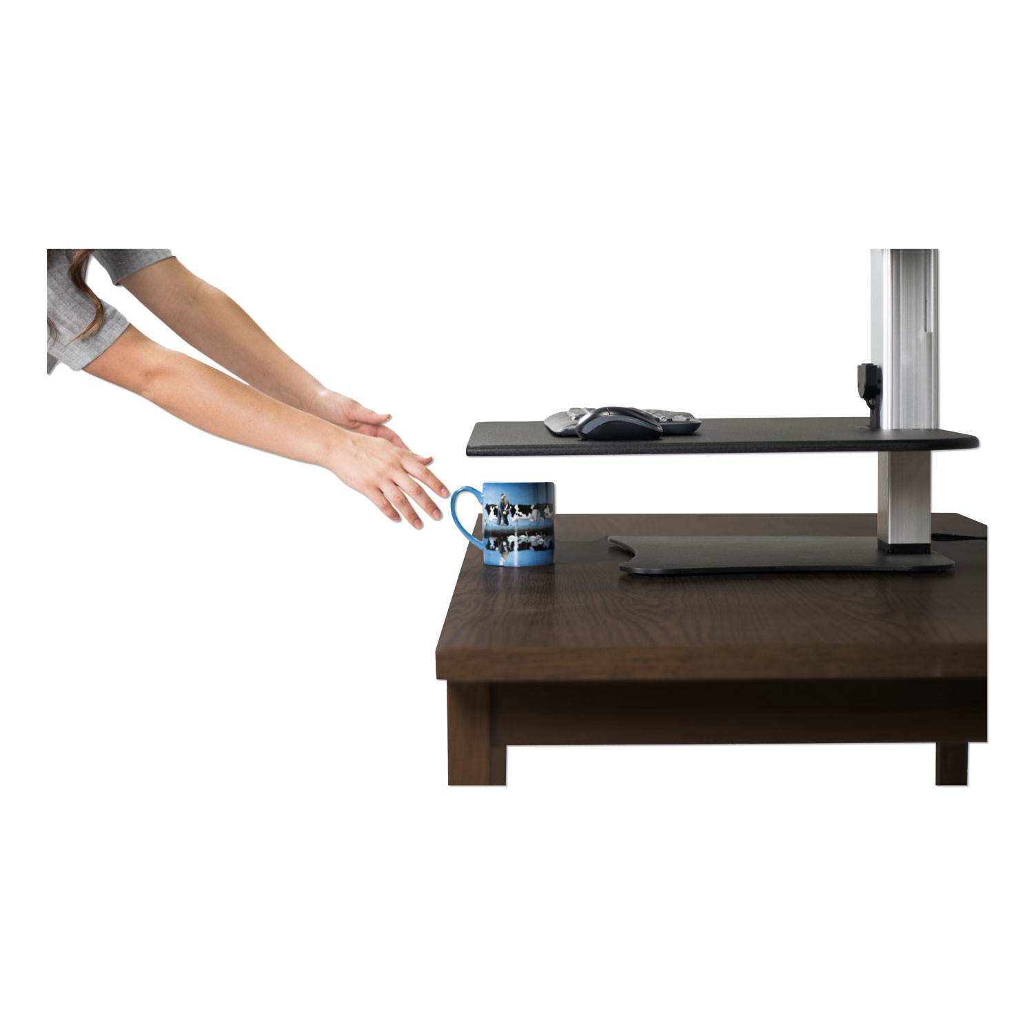 Victor® High Rise Electric Standing Desk Workstation, Single Monitor ...