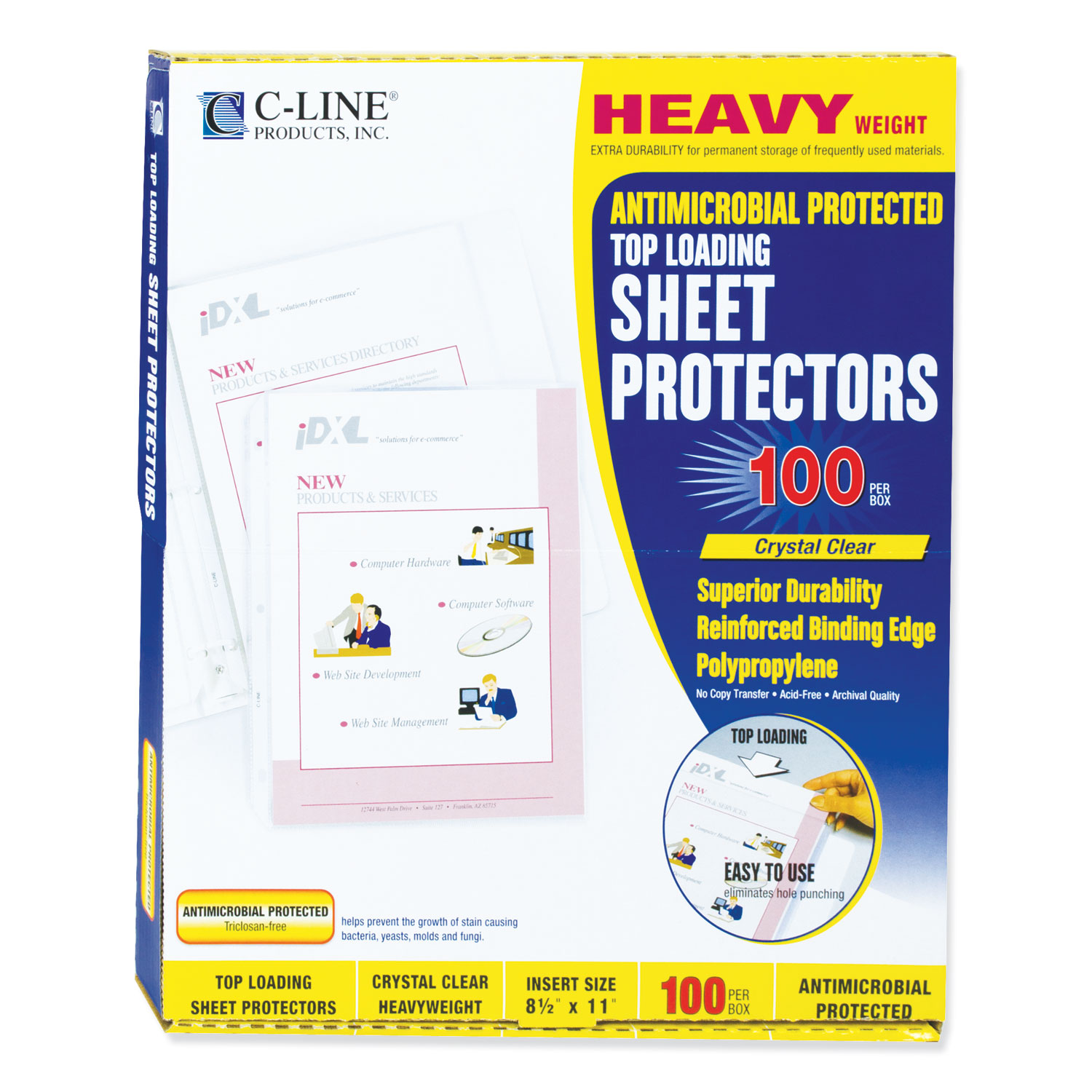 Polypropylene Sheet Protectors, Antimicrobial Protection, Heavy-Duty ...