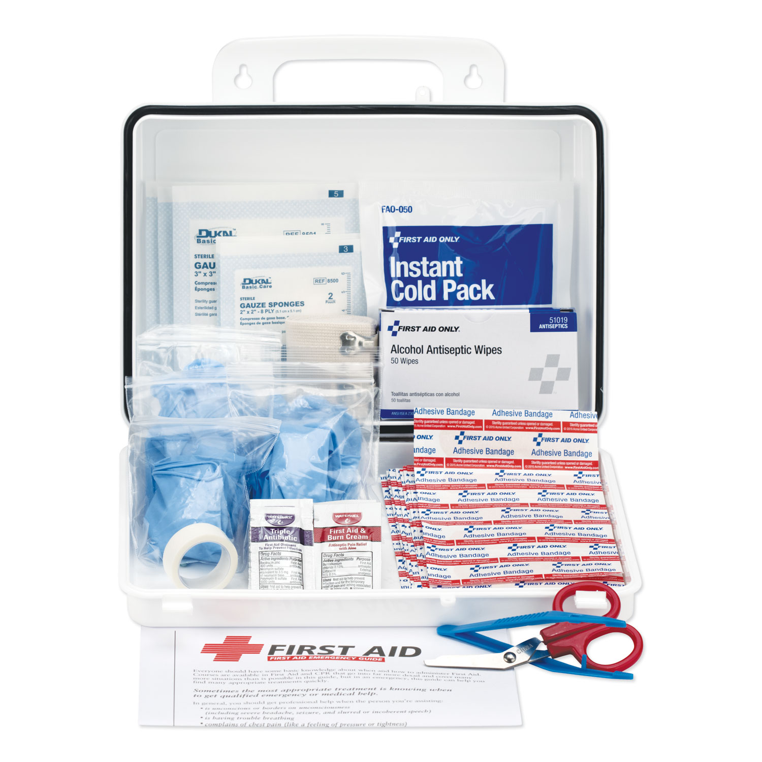 Office First Aid Kit, for Up to 25 People, 131 Pieces, Plastic Case ...