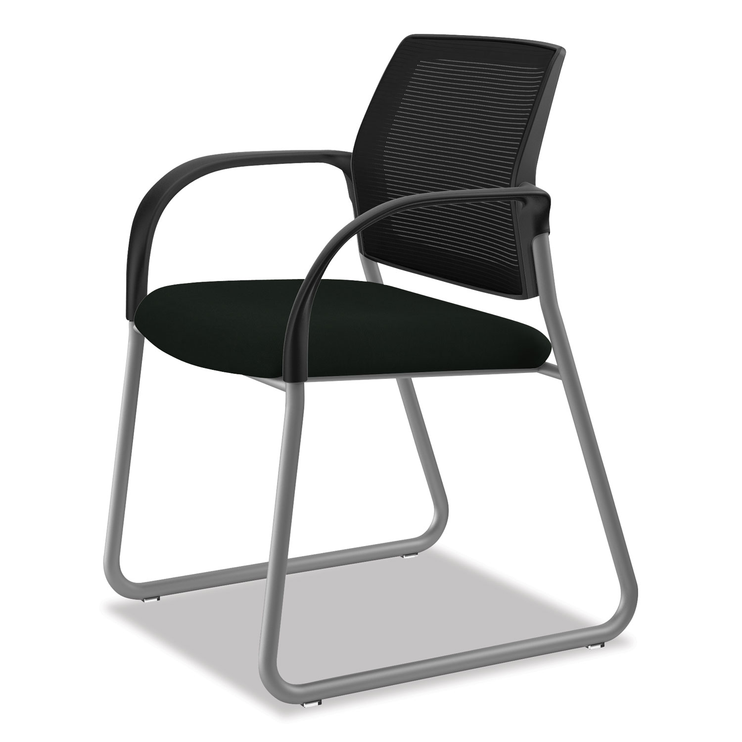 Ignition Series Mesh Back Guest Chair with Sled Base, Vinyl Seat, 25" x ...