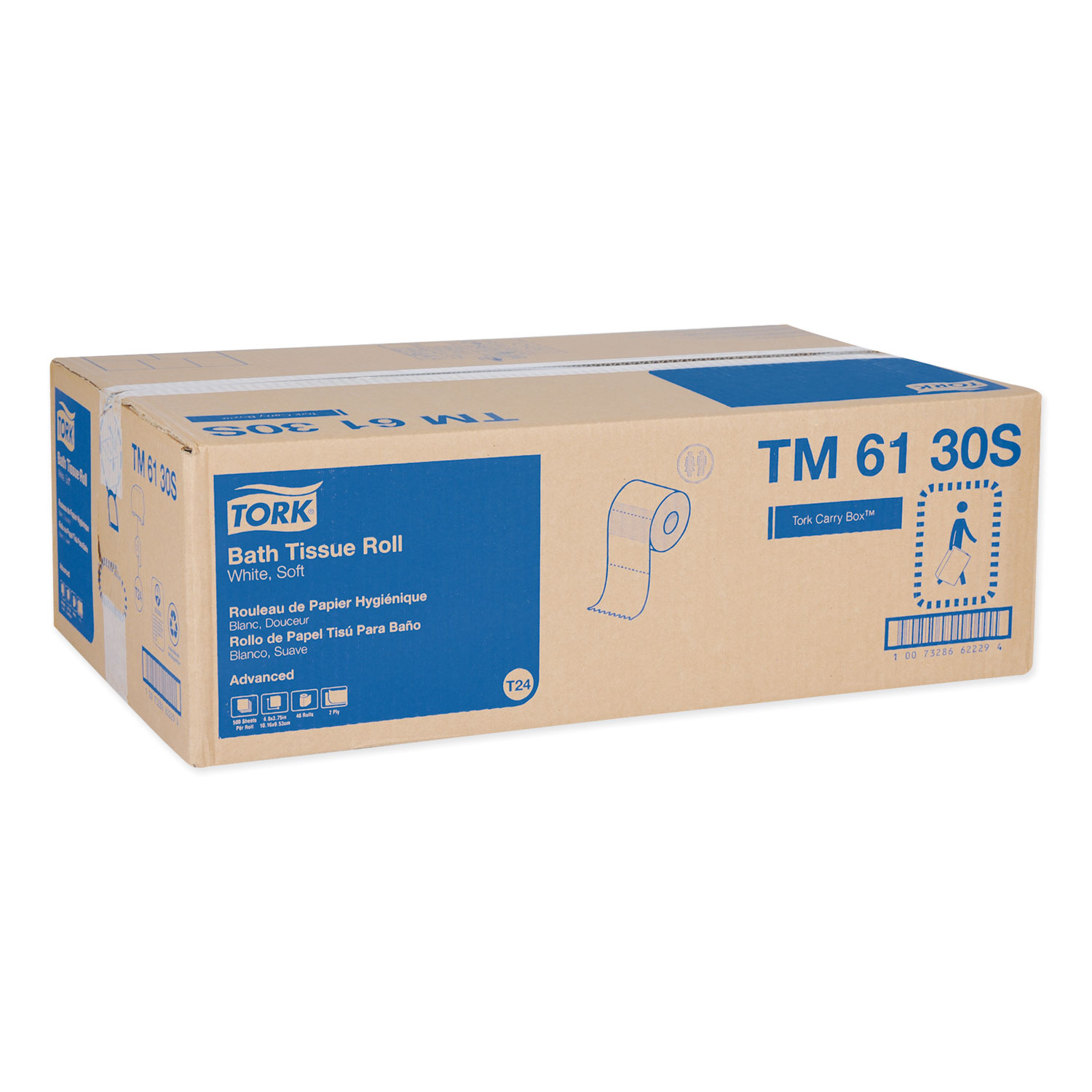 Tork® Advanced Bath Tissue, Septic Safe, 2-Ply, White, 500 Sheets/Roll ...