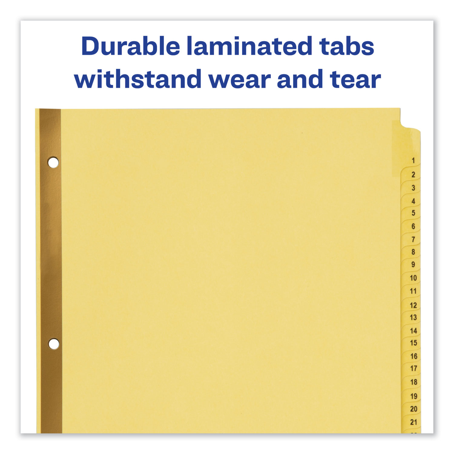 Preprinted Laminated Tab Dividers with Gold Reinforced Binding Edge, 31 ...