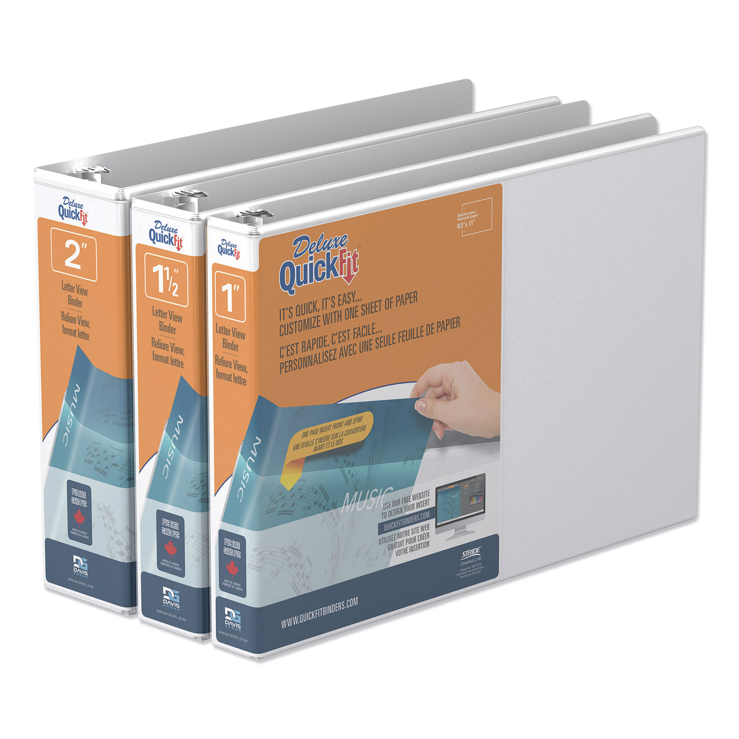 QuickFit Landscape Spreadsheet Round Ring View Binder, 3 Rings, 1.5 ...