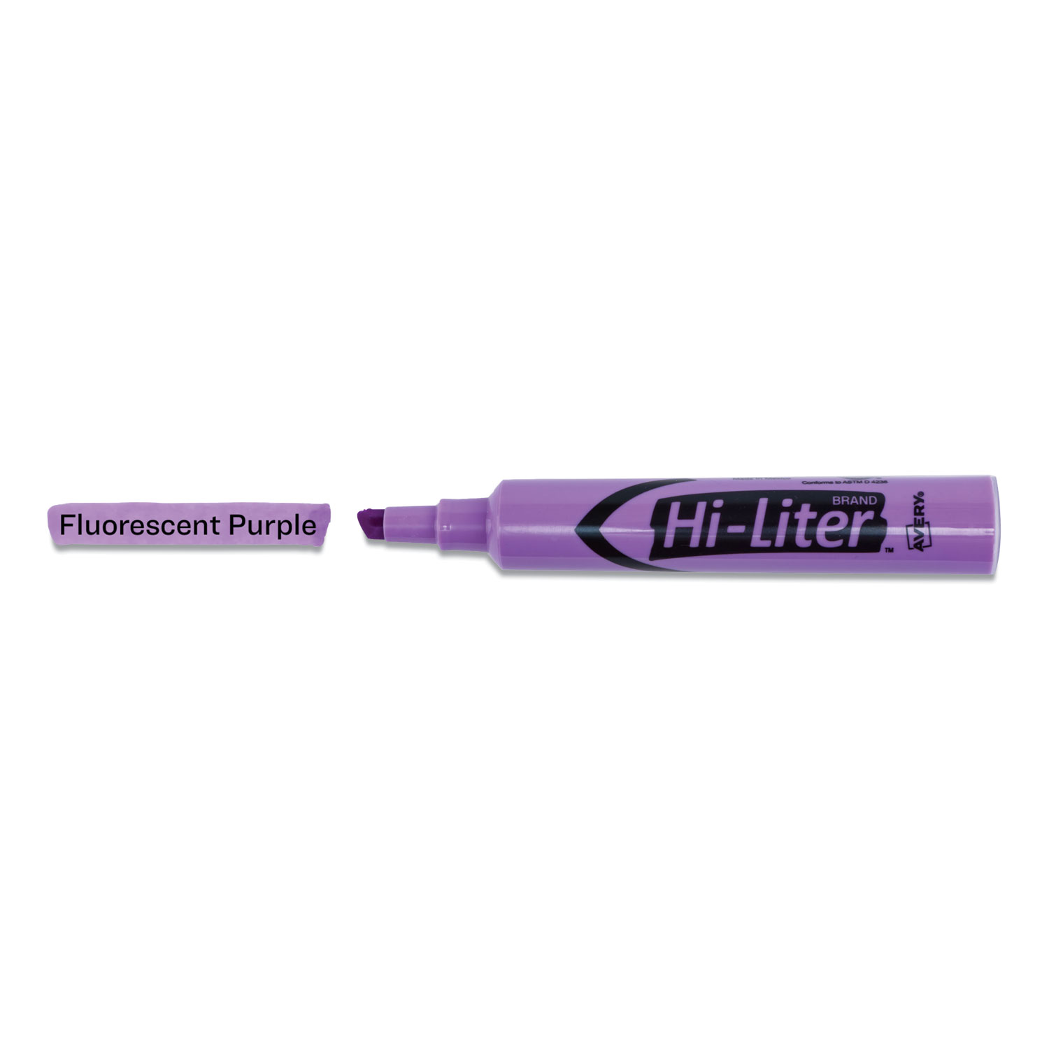 Avery® HI-LITER Desk-Style Highlighters, Fluorescent Purple Ink, Chisel ...