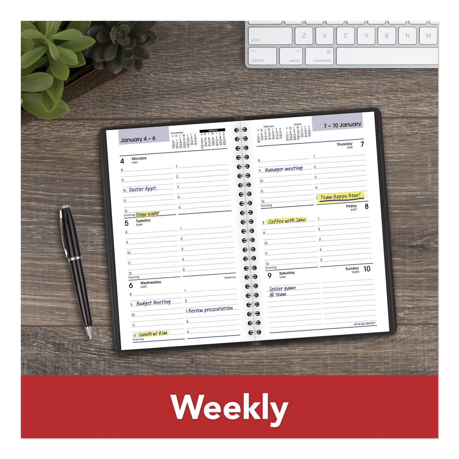 AT-A-GLANCE® DayMinder Block Format Weekly Appointment Book, 8.5 x 5.5 ...