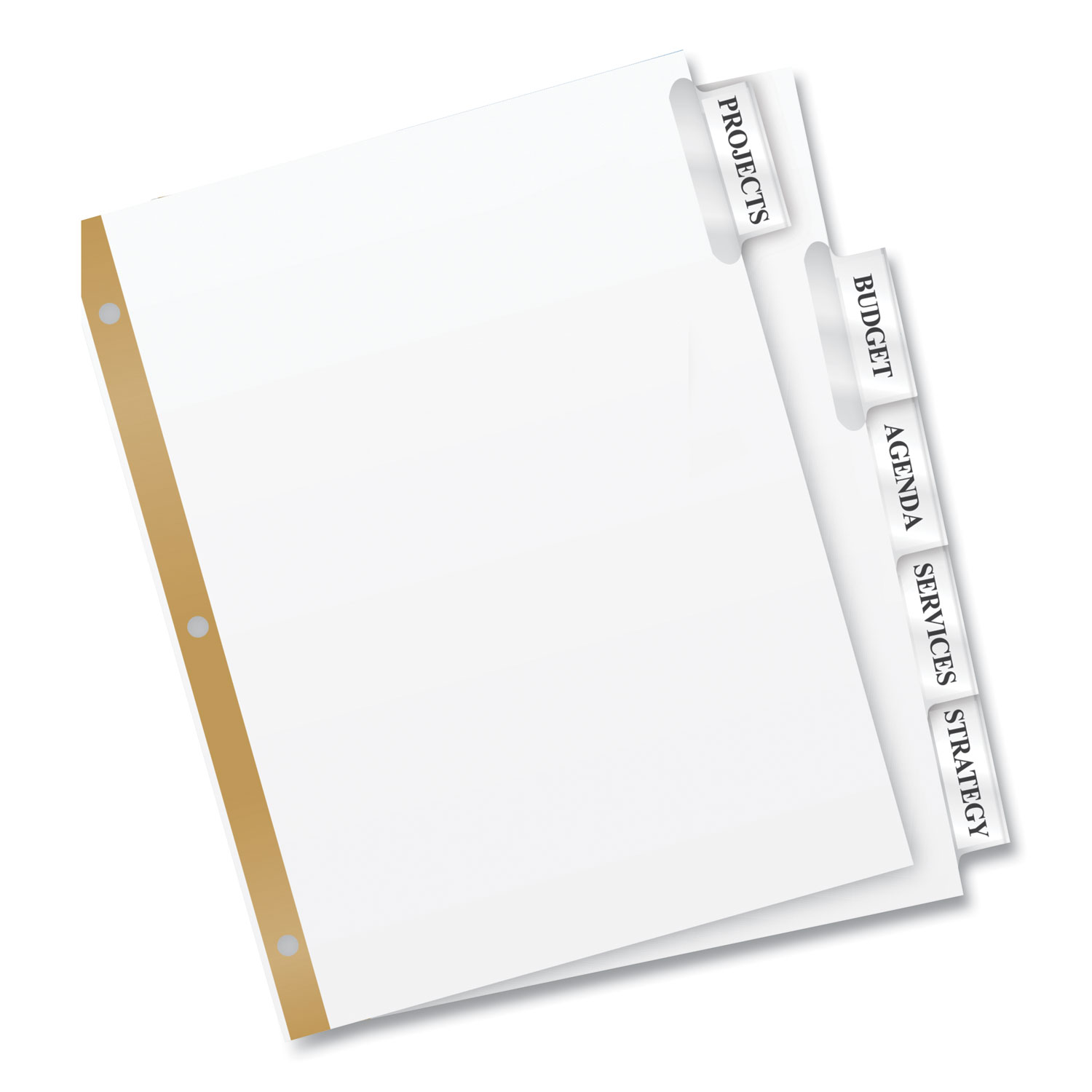 Insertable Big Tab Dividers, 5-Tab, Double-Sided Gold Edge Reinforcing ...