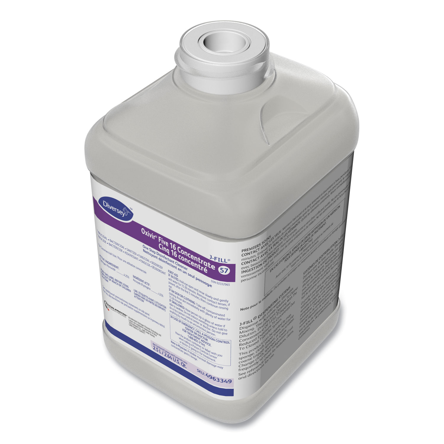 Diversey™ Oxivir Five 16 Concentrate One Step Disinfectant Cleaner, 84 ...