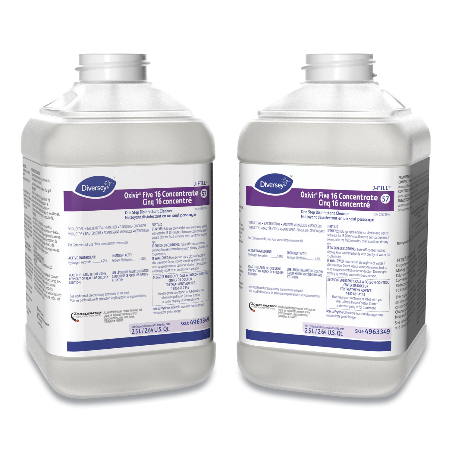 Diversey™ Oxivir Five 16 Concentrate One Step Disinfectant Cleaner, 84 ...