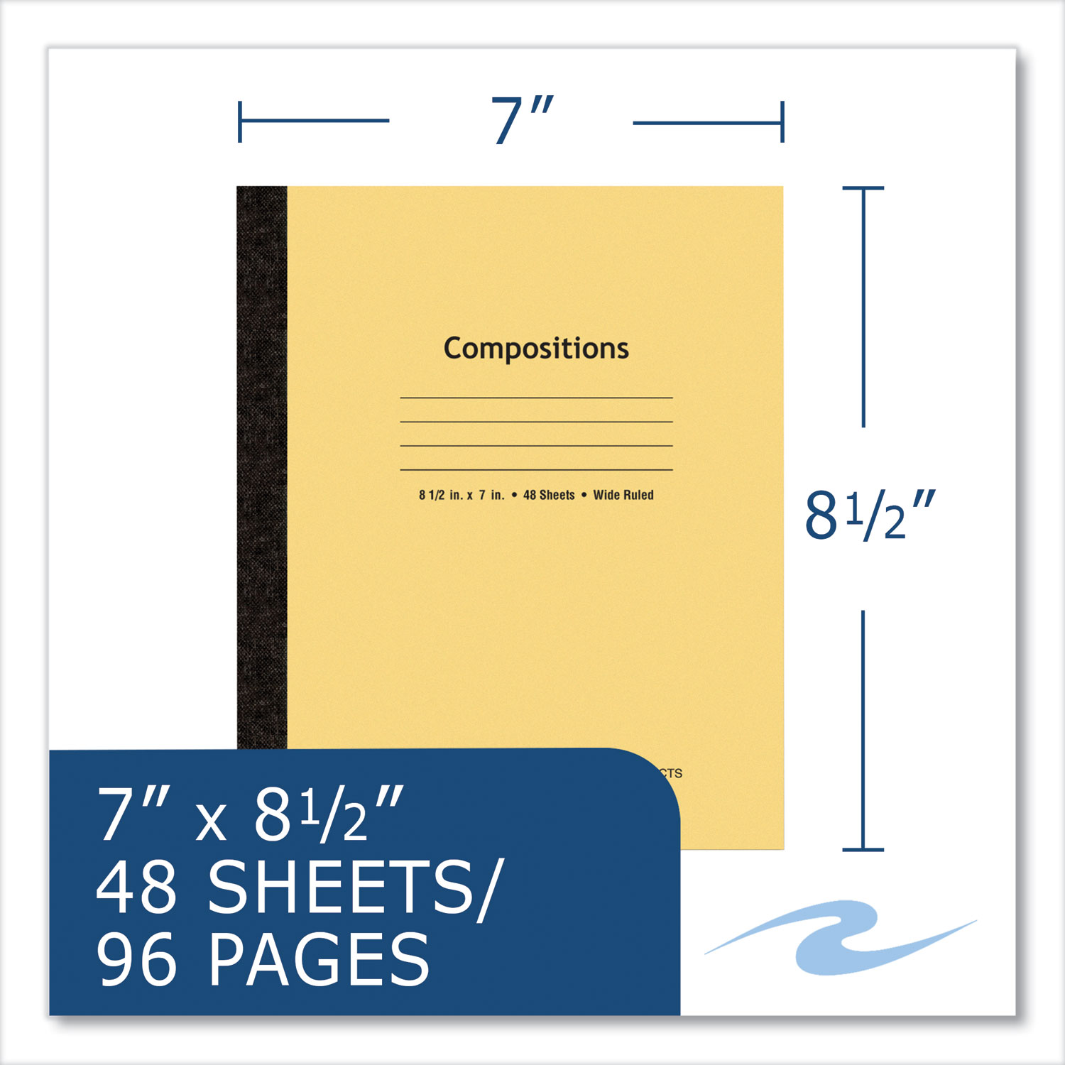 Plain Cover Composition Book, Wide/Legal Rule, Manila Cover, 8.5 x 7 ...