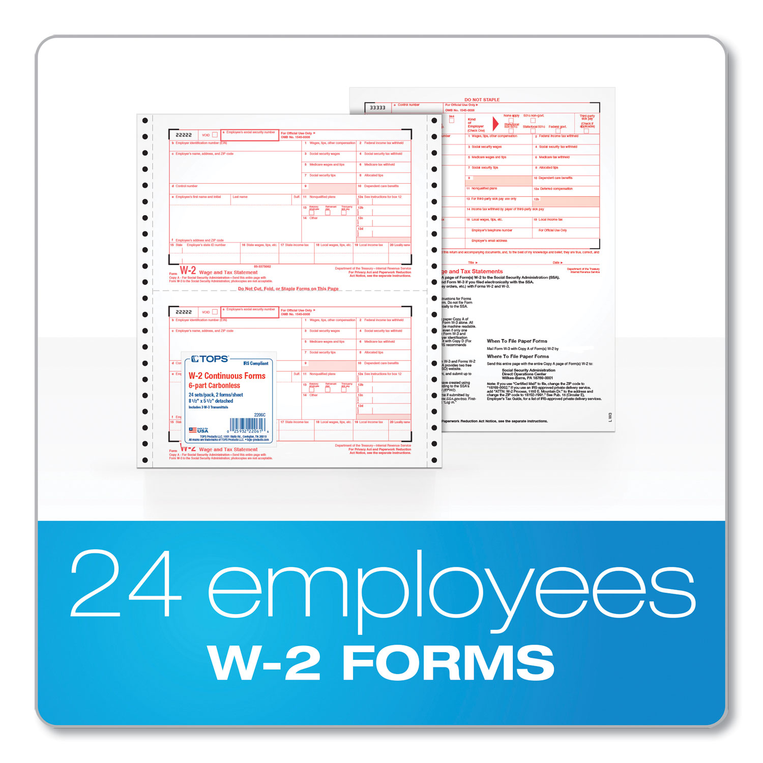 W-2 Tax Forms for Dot Matrix Printers, Fiscal Year: 2023, Six-Part ...