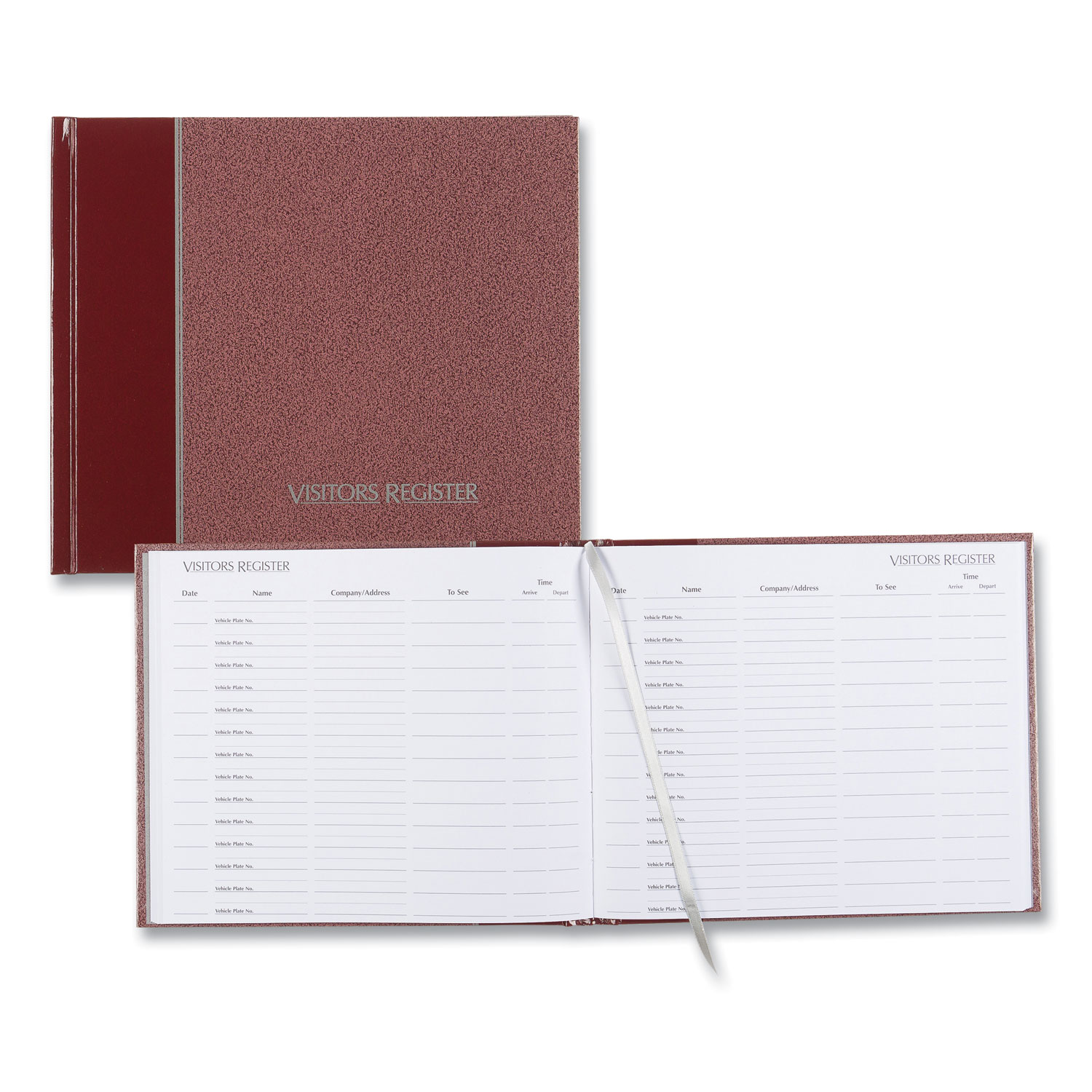 Hardcover Visitor Register Book, Burgundy Cover, 9.78 x 8.5 Sheets, 128 ...