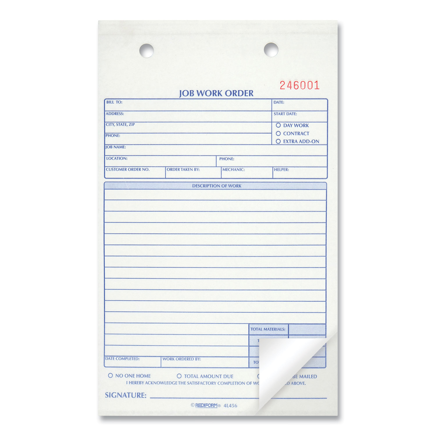 RED4L456 Rediform® Job Work Order Book - Zuma