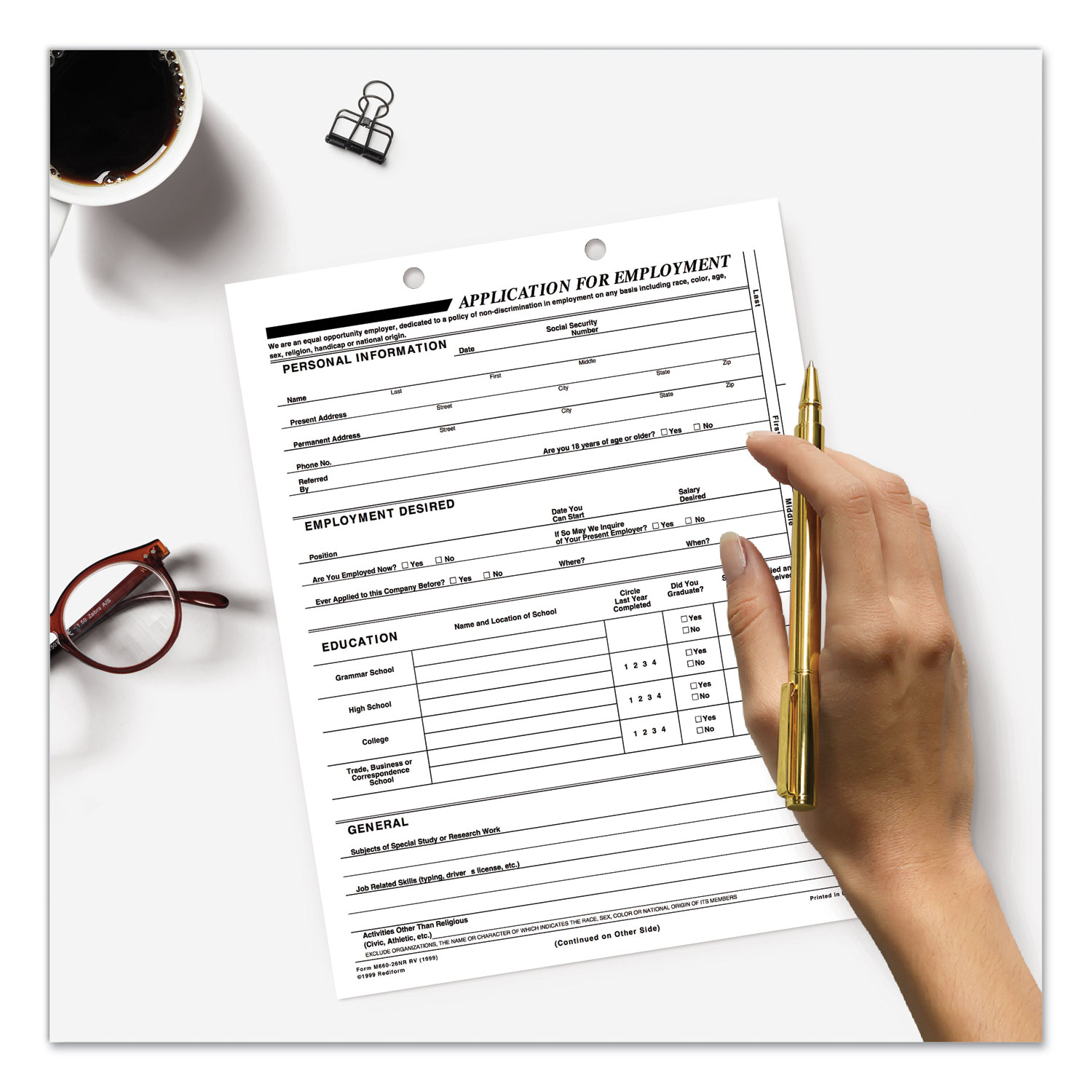 Employment Application, 8.5 x 11, 1/Page, 50 Forms - Cartridge Savers