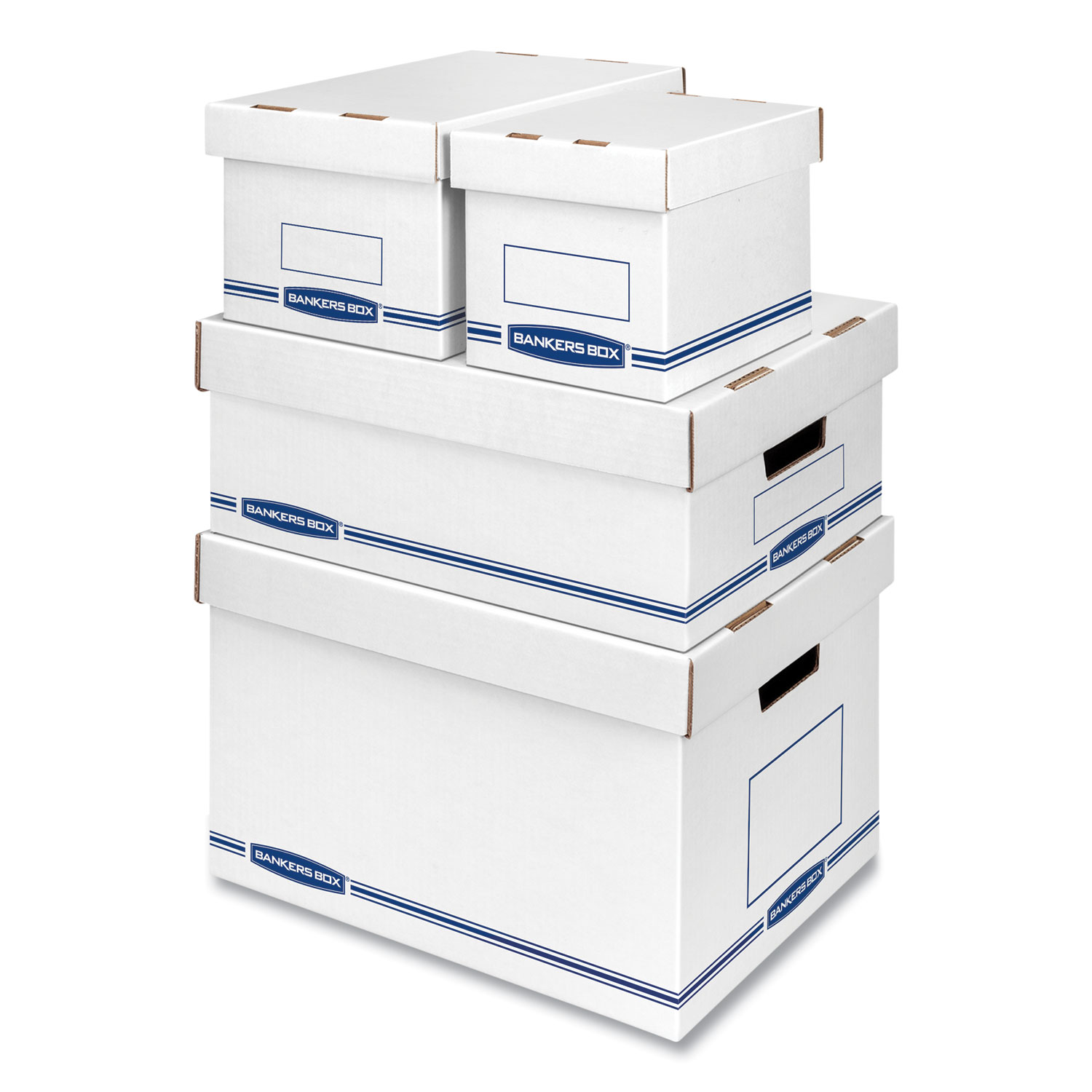 Organizer Storage Boxes, Small, 6.25" x 8.13" x 6.5", White/Blue, 12 ...