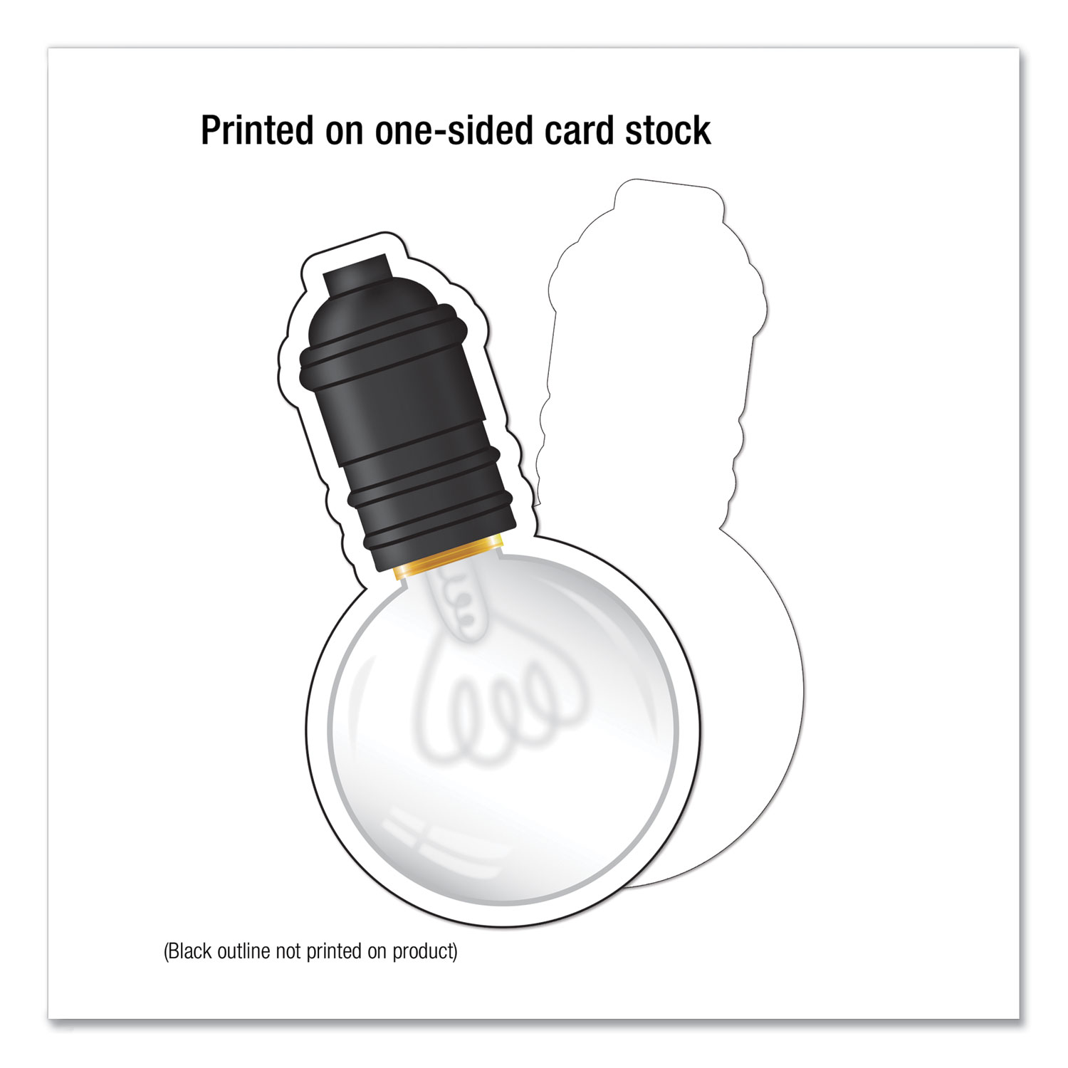 Single Design Cut-Outs, Light Bulbs, 3.5" x 6.25", Black/White, 36/Pack ...