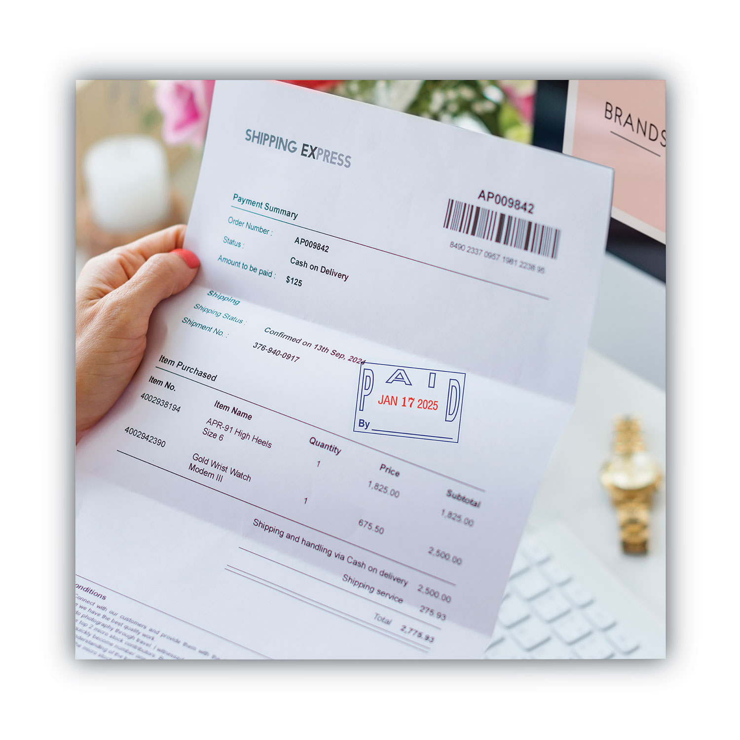 Model S 360 Two-Color Message Dater, 1.75 x 1, "Paid," Self-Inking ...