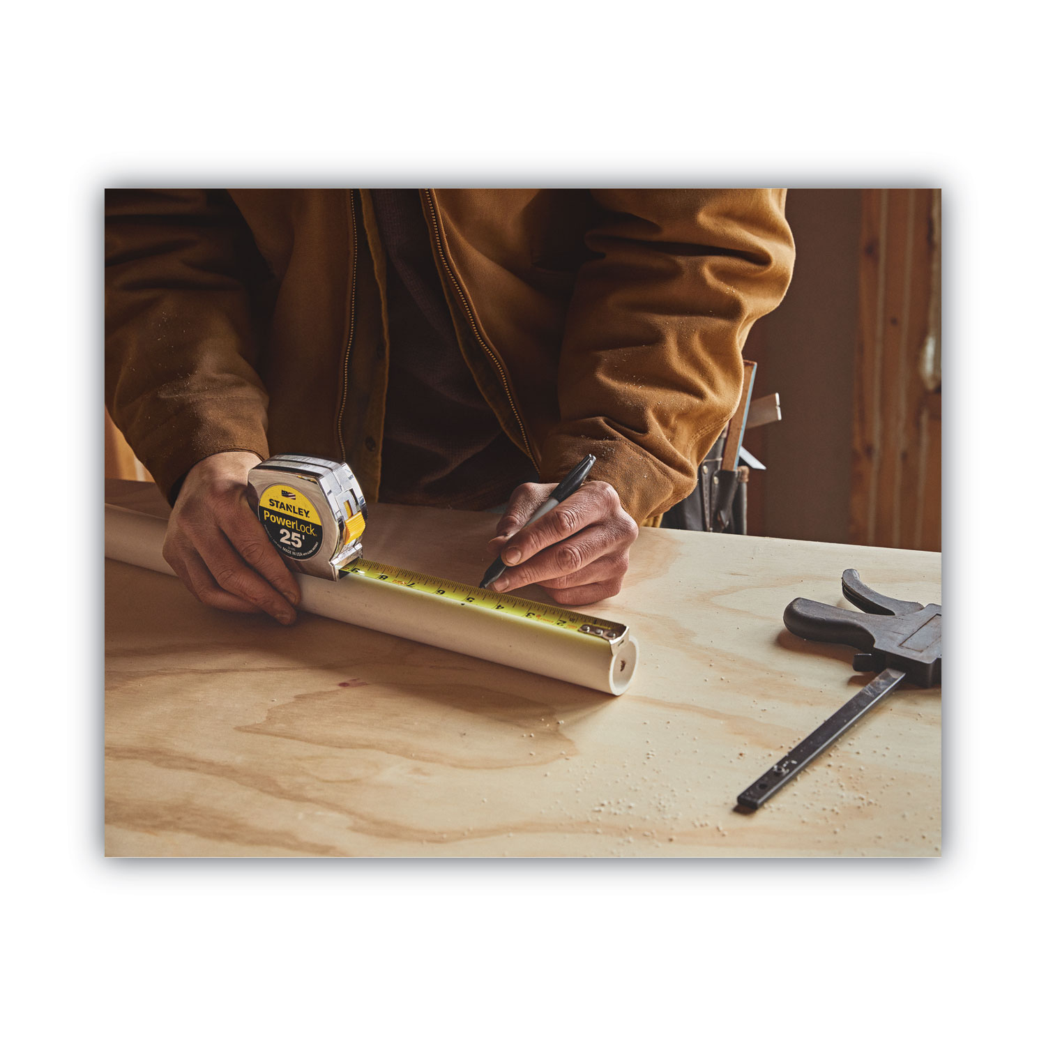 Powerlock II Power Return Rule, 1" x 25 ft, Chrome/Yellow - TonerQuest