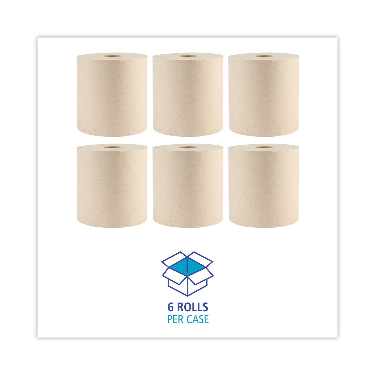 Boardwalk Green Xtra Roll Towels, 1-Ply, 8" x 800 ft, Natural, 6 Rolls ...