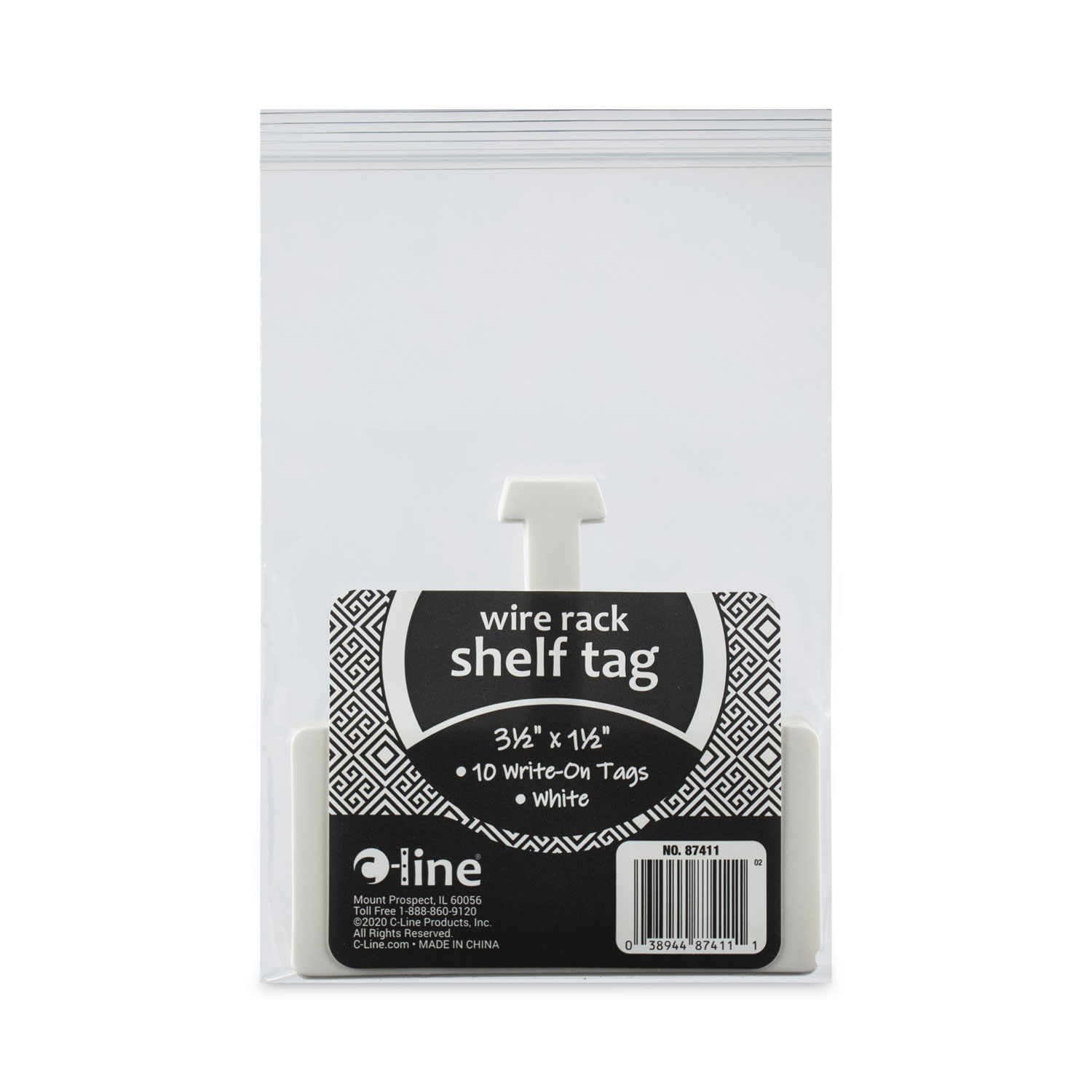 Wire Rack Shelf Tag, Side Load, 3.5 x 1.5, White, 10/Pack - Louisiana ...