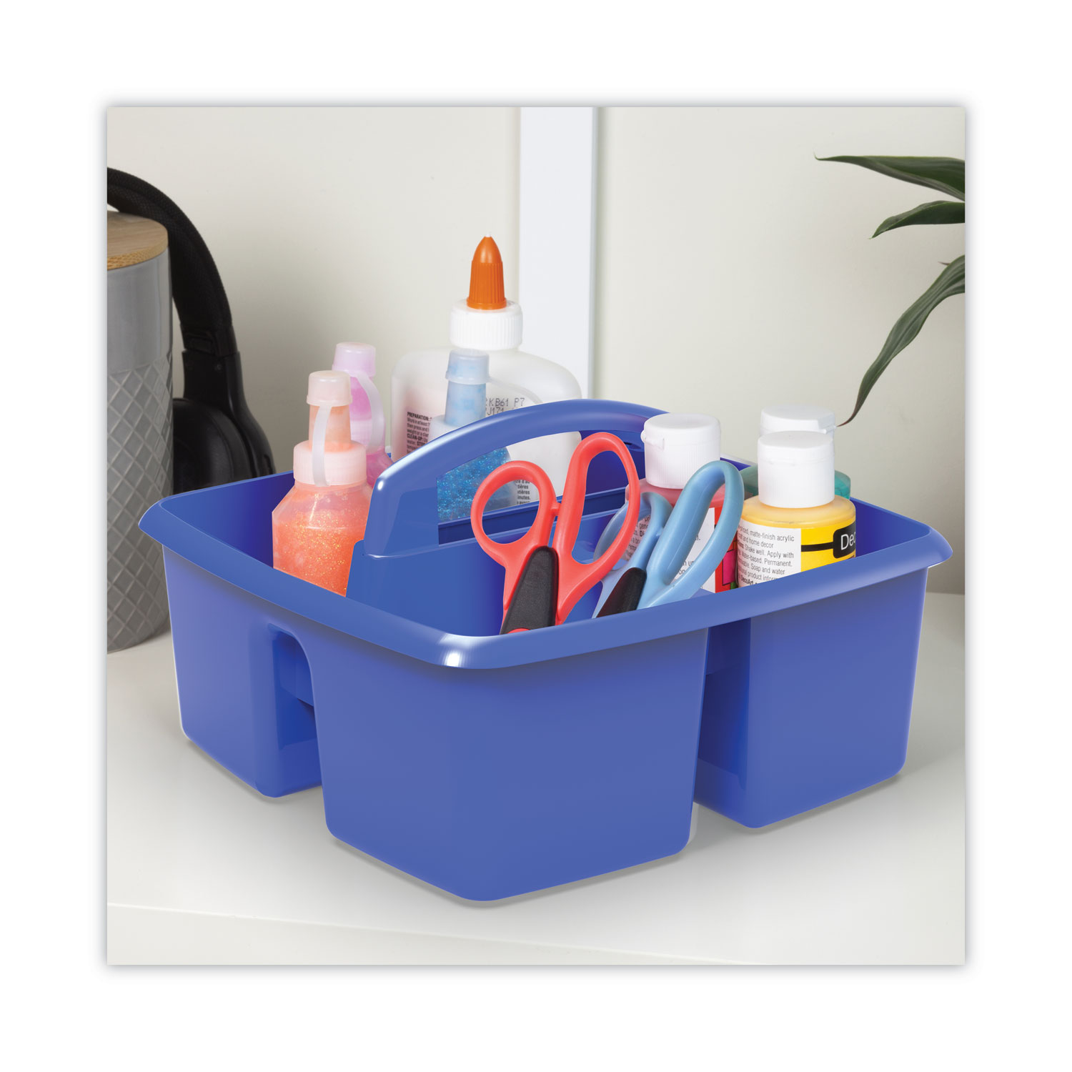 Small Art Caddies, 3 Sections, 9.25" x 9.25" x 5.25", Assorted Colors ...