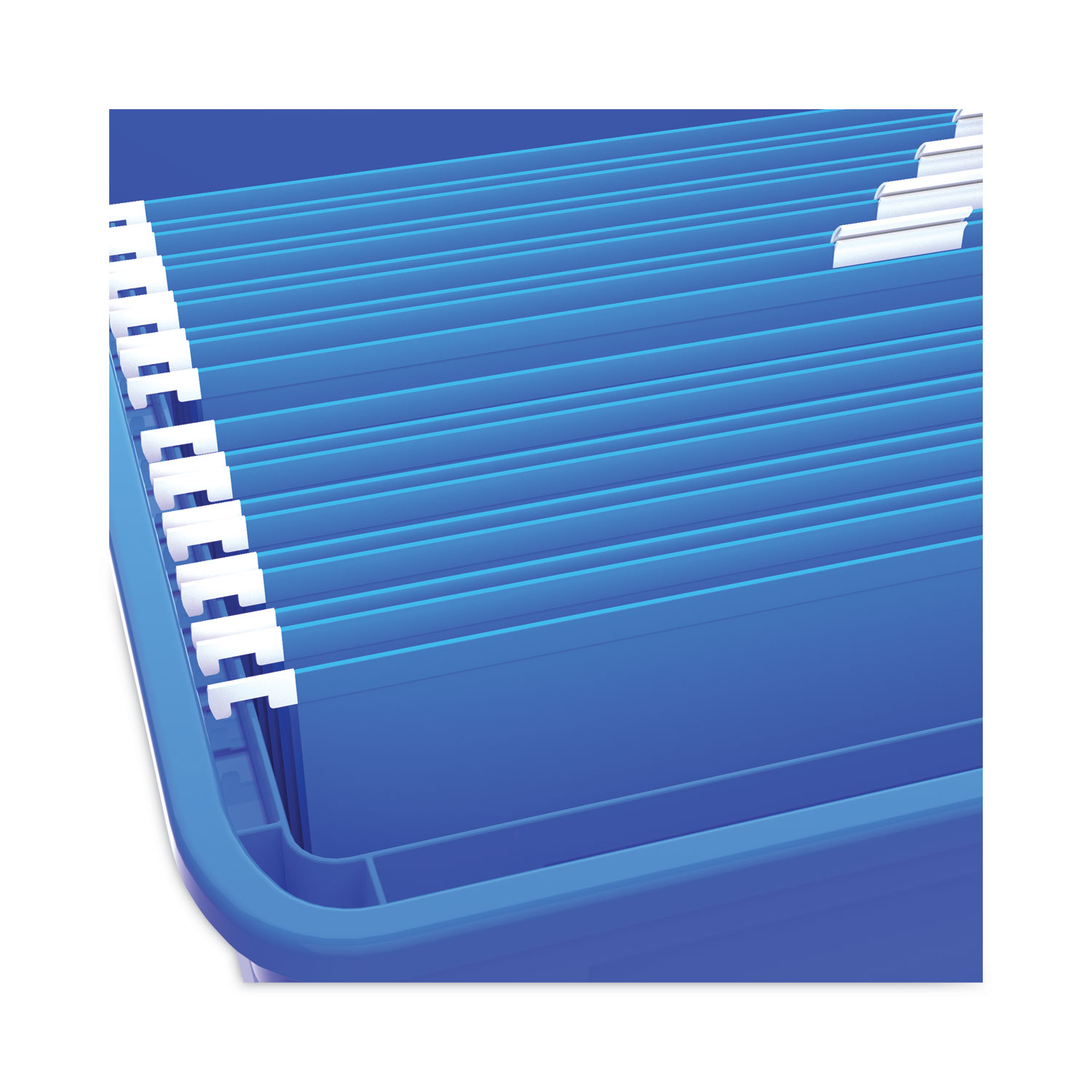 Plastic File Tote, Letter/Legal Files, 18.5" x 14.25" x 10.88", Blue ...
