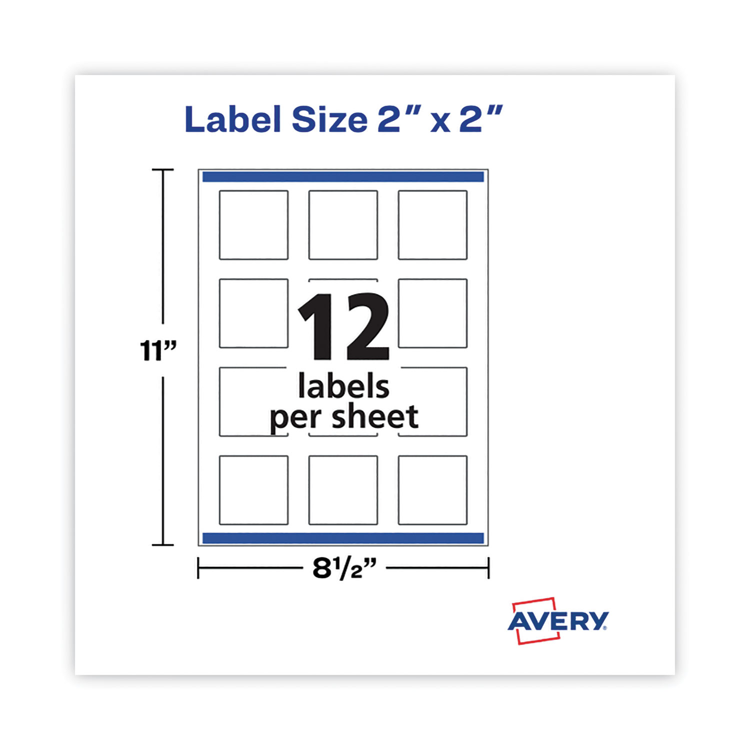 Avery® Laser/Inkjet Media Labels, Inkjet/Laser Printers, 2 x 2, White ...