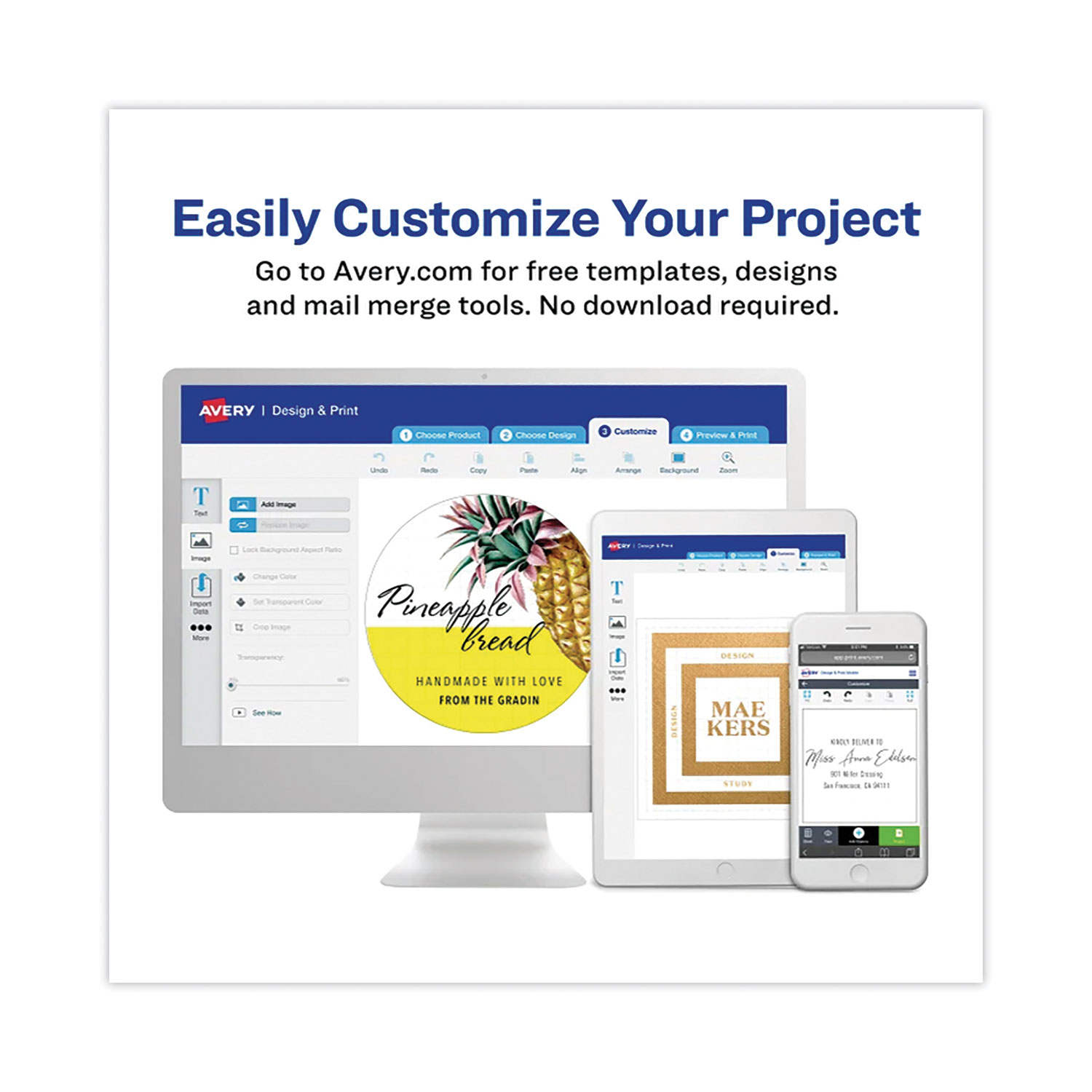 Avery® Laser/Inkjet Media Labels, Inkjet/Laser Printers, 2 x 2, White ...