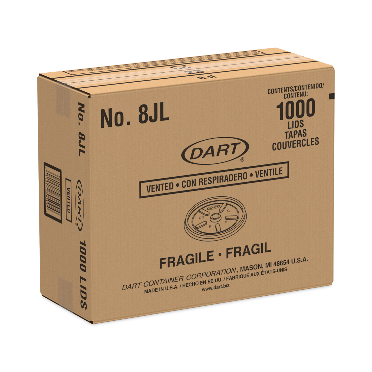 Plastic Lids, Fits 8 oz to 10 oz Hot/Cold Foam Cups, Vented, White, 100 ...