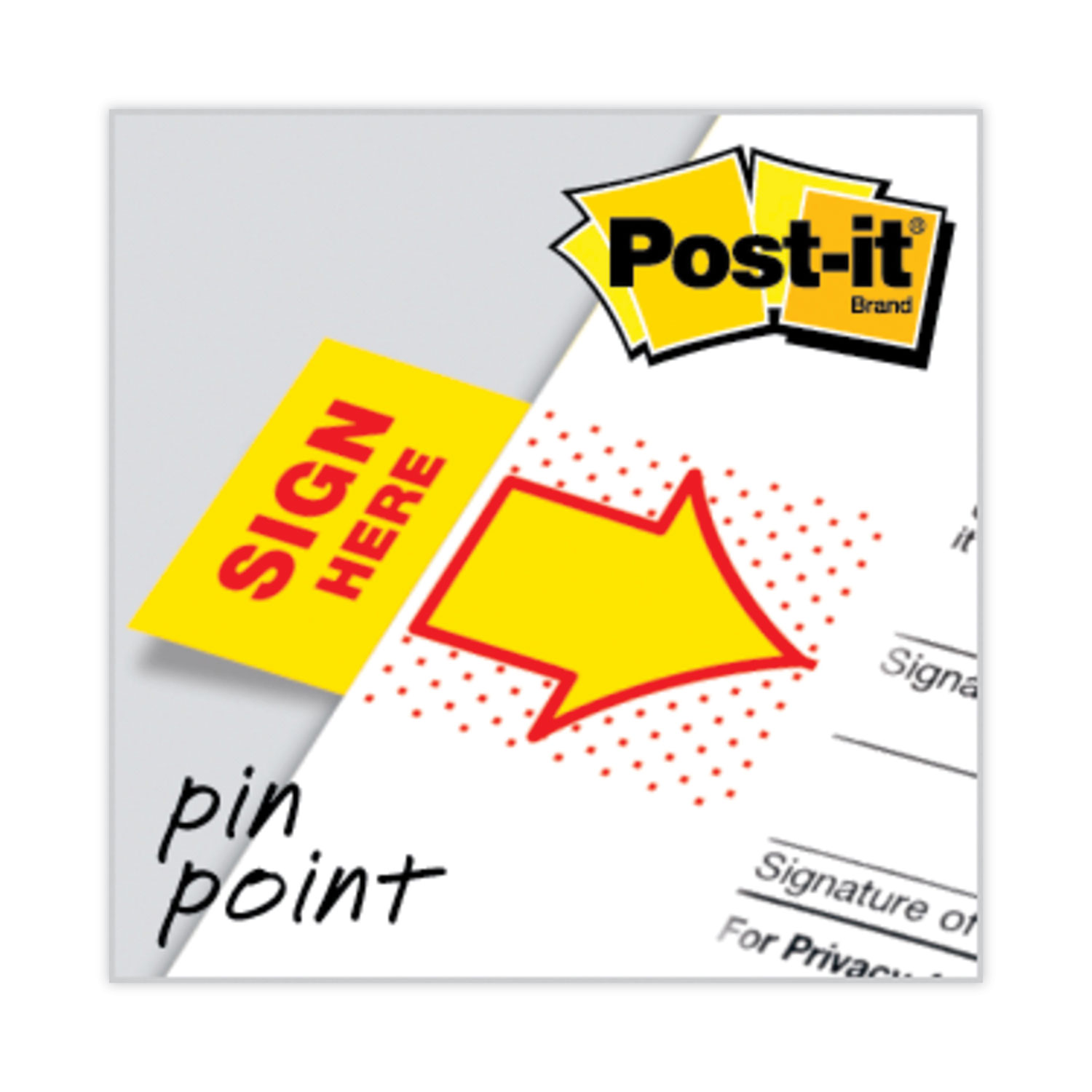 MMM 680SH2 3M Post-it Sign Here Printed Message Flags MMM680SH2