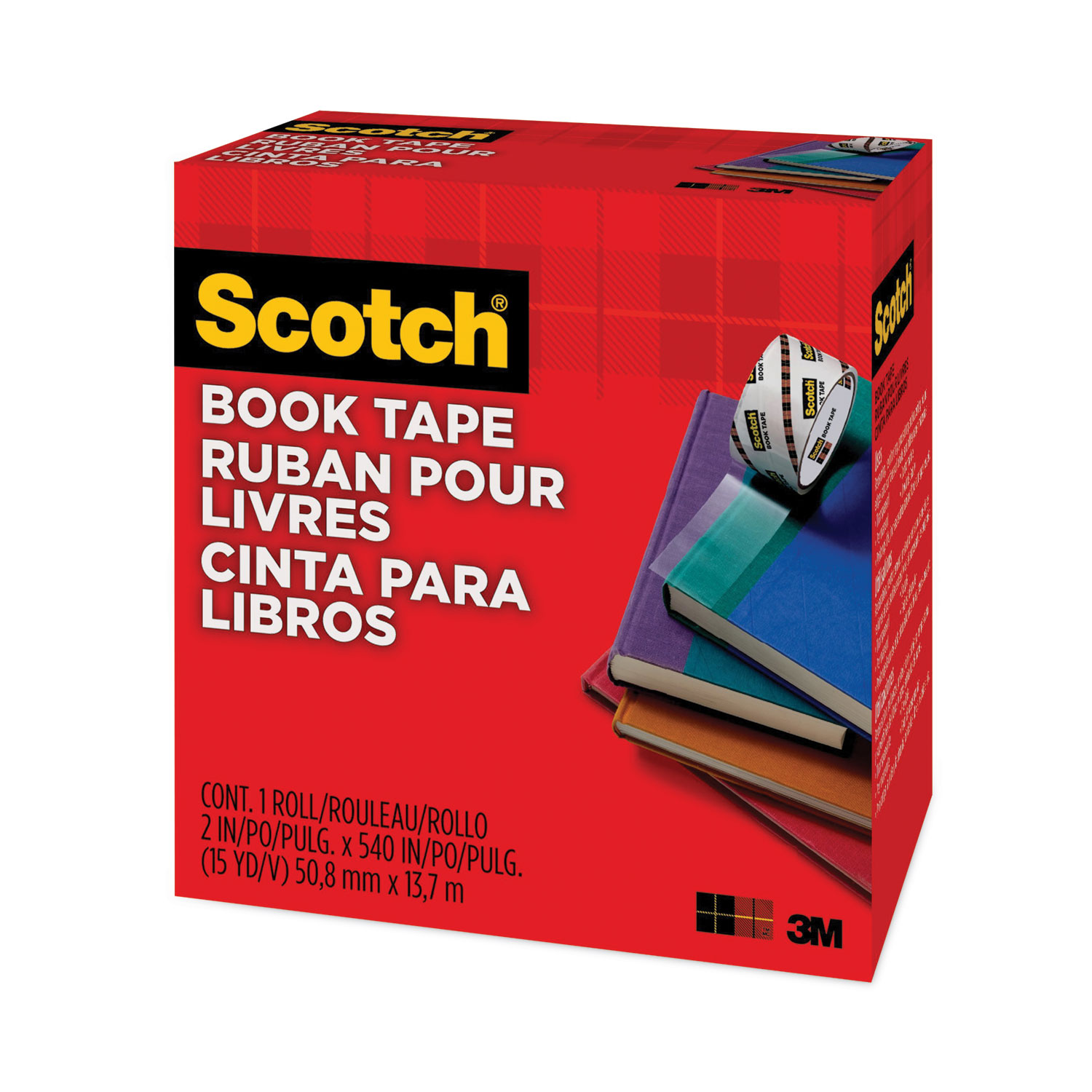 Book Tape, 3" Core, 2" x 15 yds, Clear - mastersupplyonline