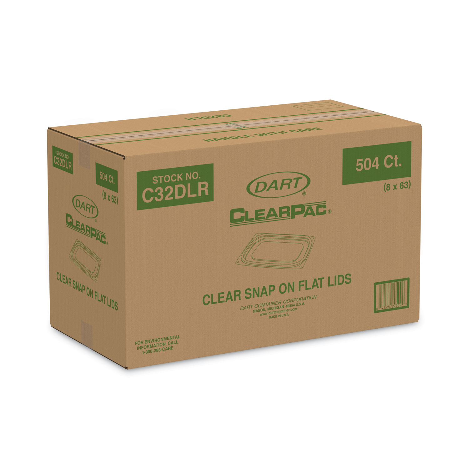 Dart® ClearPac Clear Container Lids, Flat, 6.5 x 7.5, Clear, Plastic ...