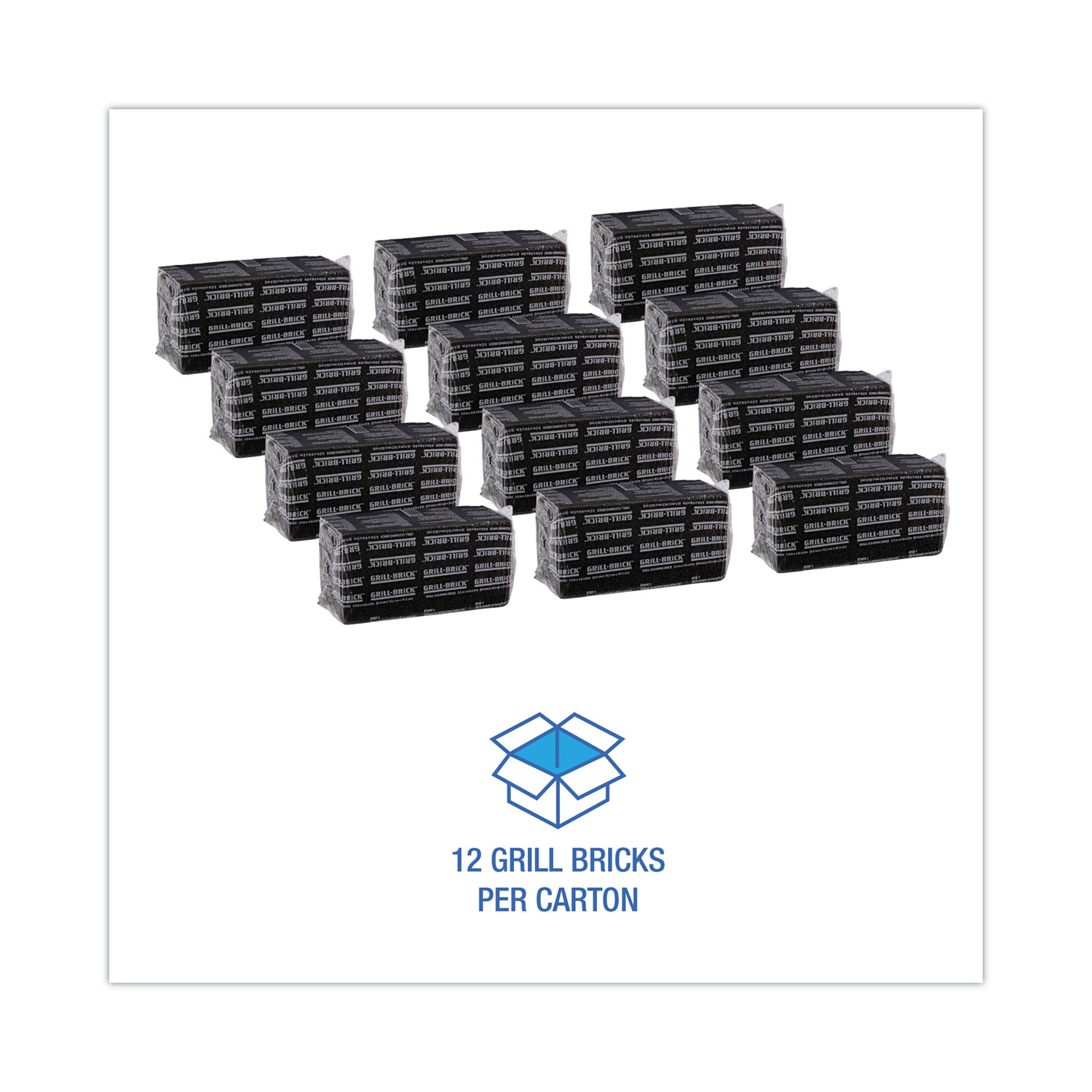 Grill Brick, 8 x 4, Black, 12/Carton - mastersupplyonline